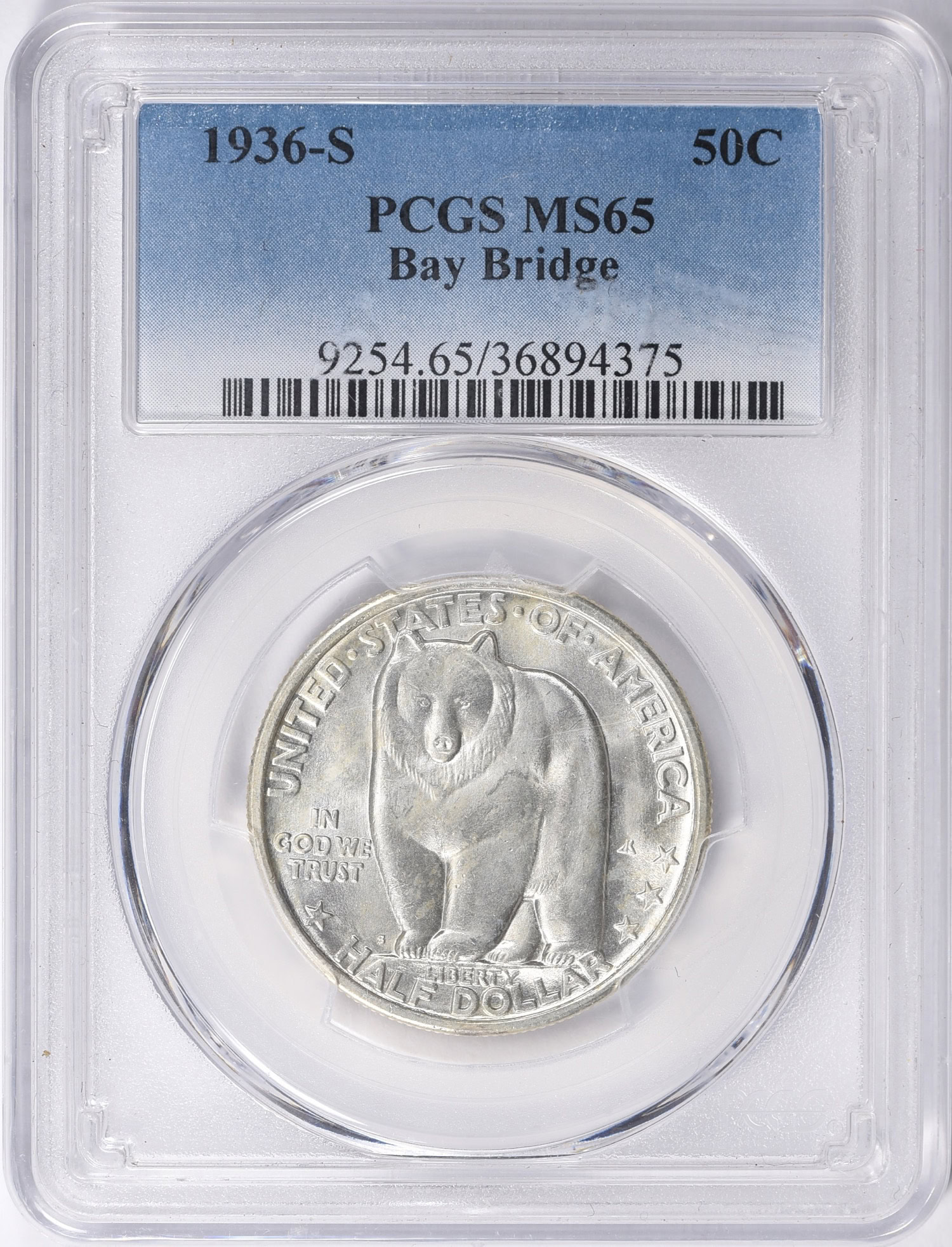 1936-S San-Francisco-Oakland Bay Bridge Opening Half Dollar PCGS MS-65 ...