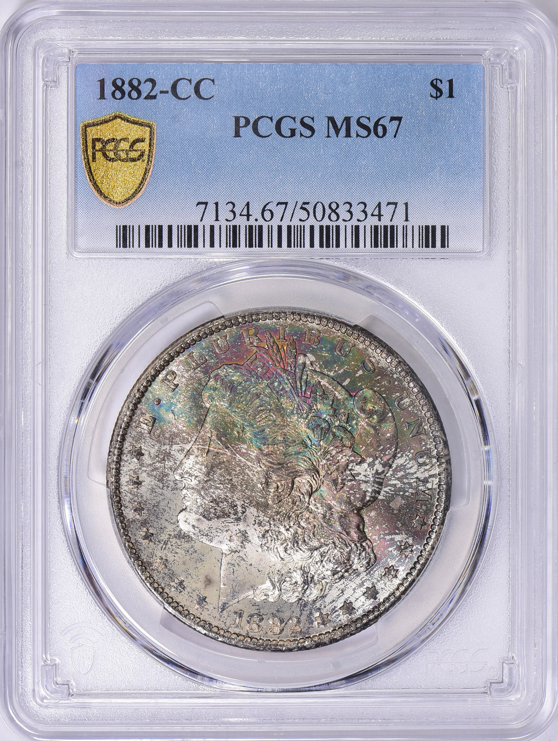 1882-CC Morgan Silver Dollar PCGS MS-67 (Toned) (Item 1629937 ...