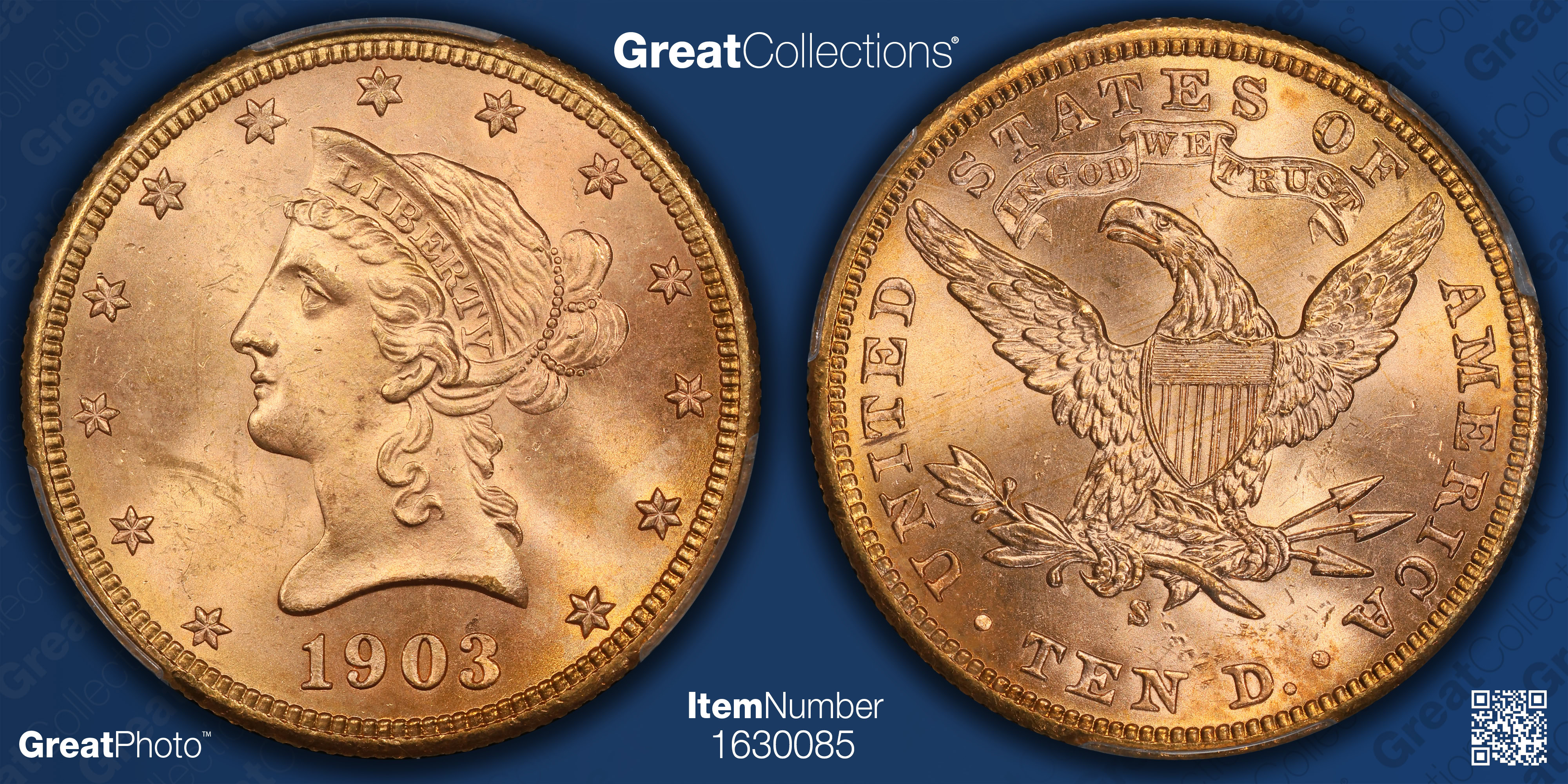 1903-S Liberty Gold Eagle PCGS MS-64 (Item 1630085) | GreatCollections ...