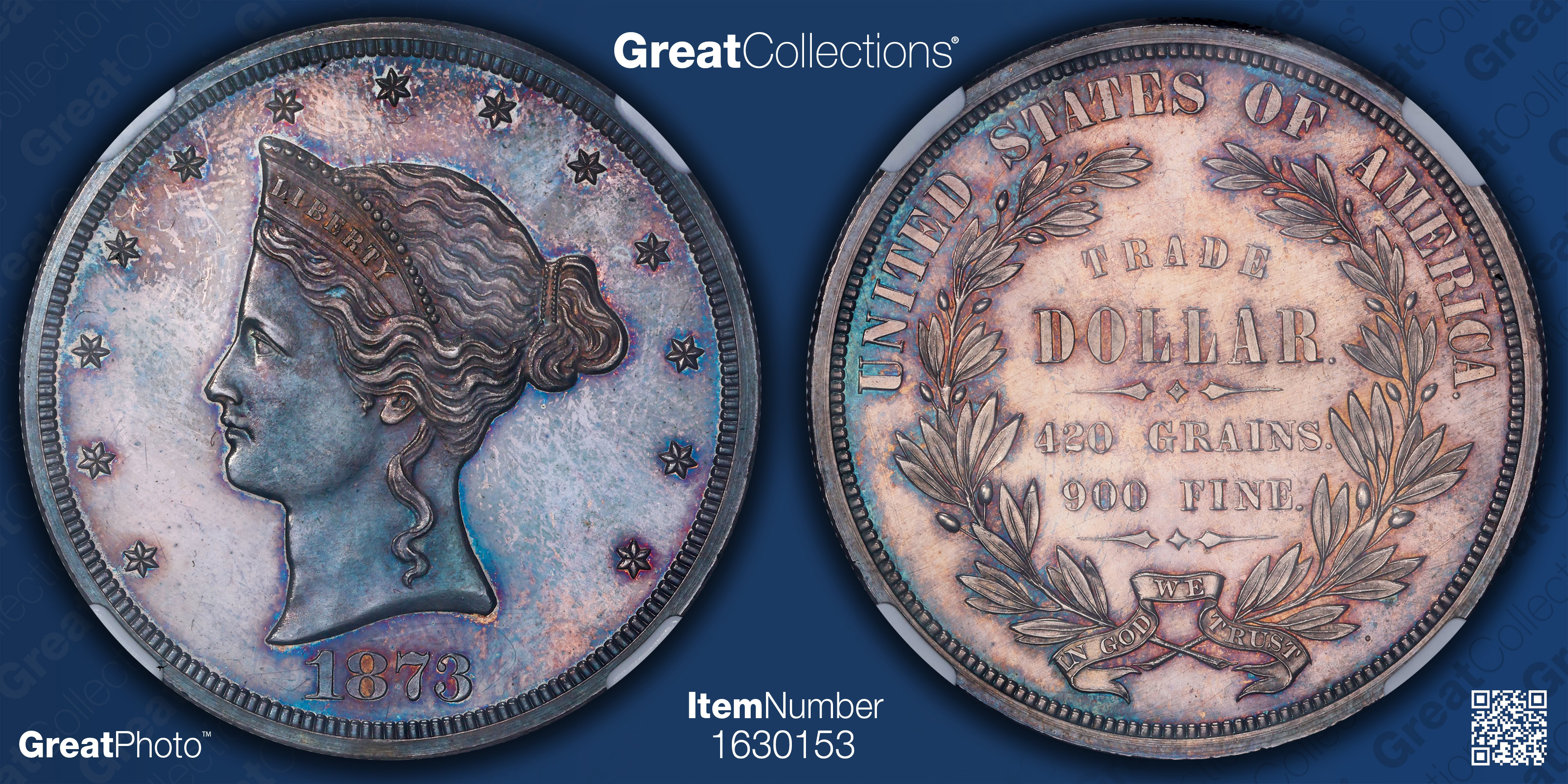 Pattern 1873 T$1 J-1276 NGC Proof-65 (Toned) (Pacific Rim Collection ...