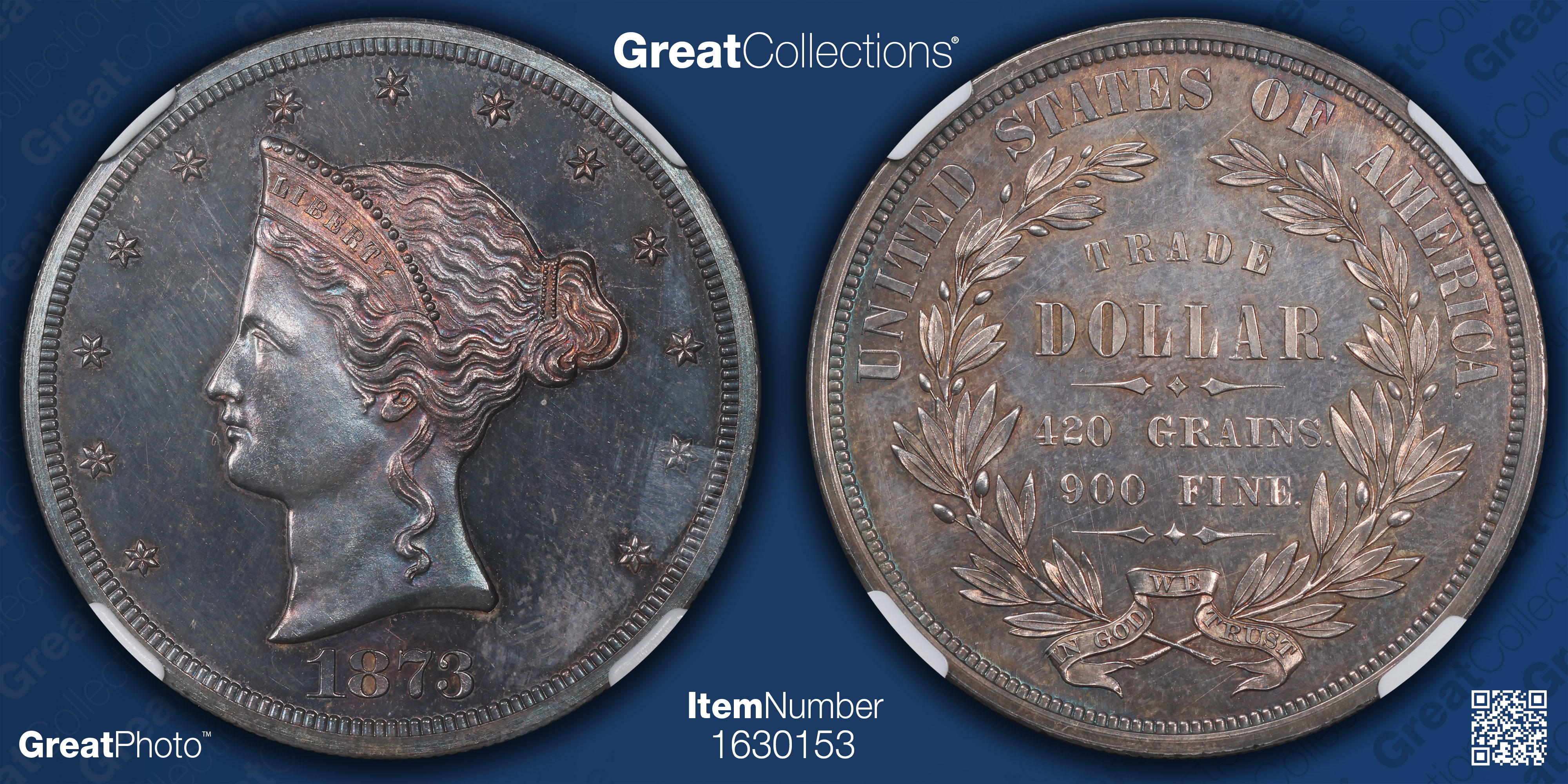 Pattern 1873 T$1 J-1276 NGC Proof-65 (Toned) (Pacific Rim Collection ...