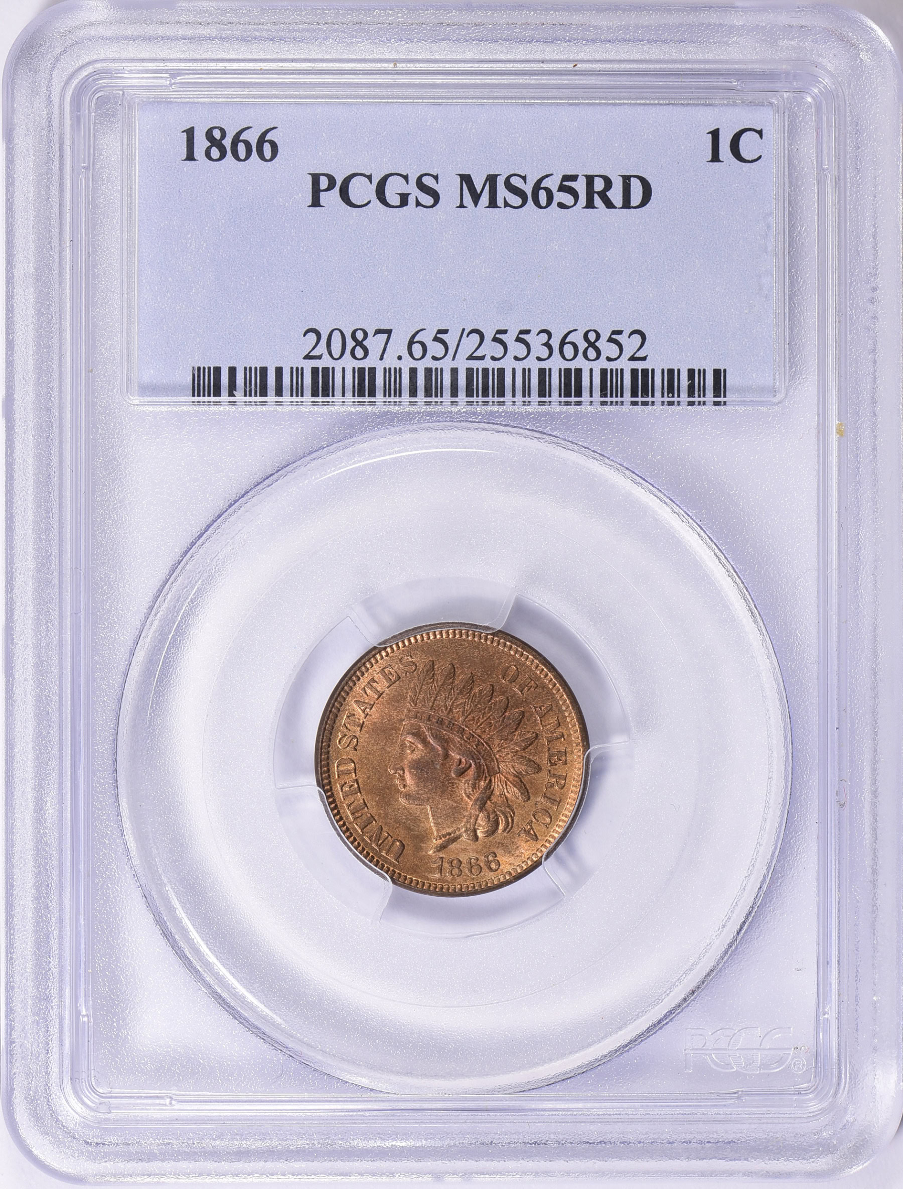 1866 Indian Cent PCGS MS-65 RD (Item 1630575) | GreatCollections Coin ...