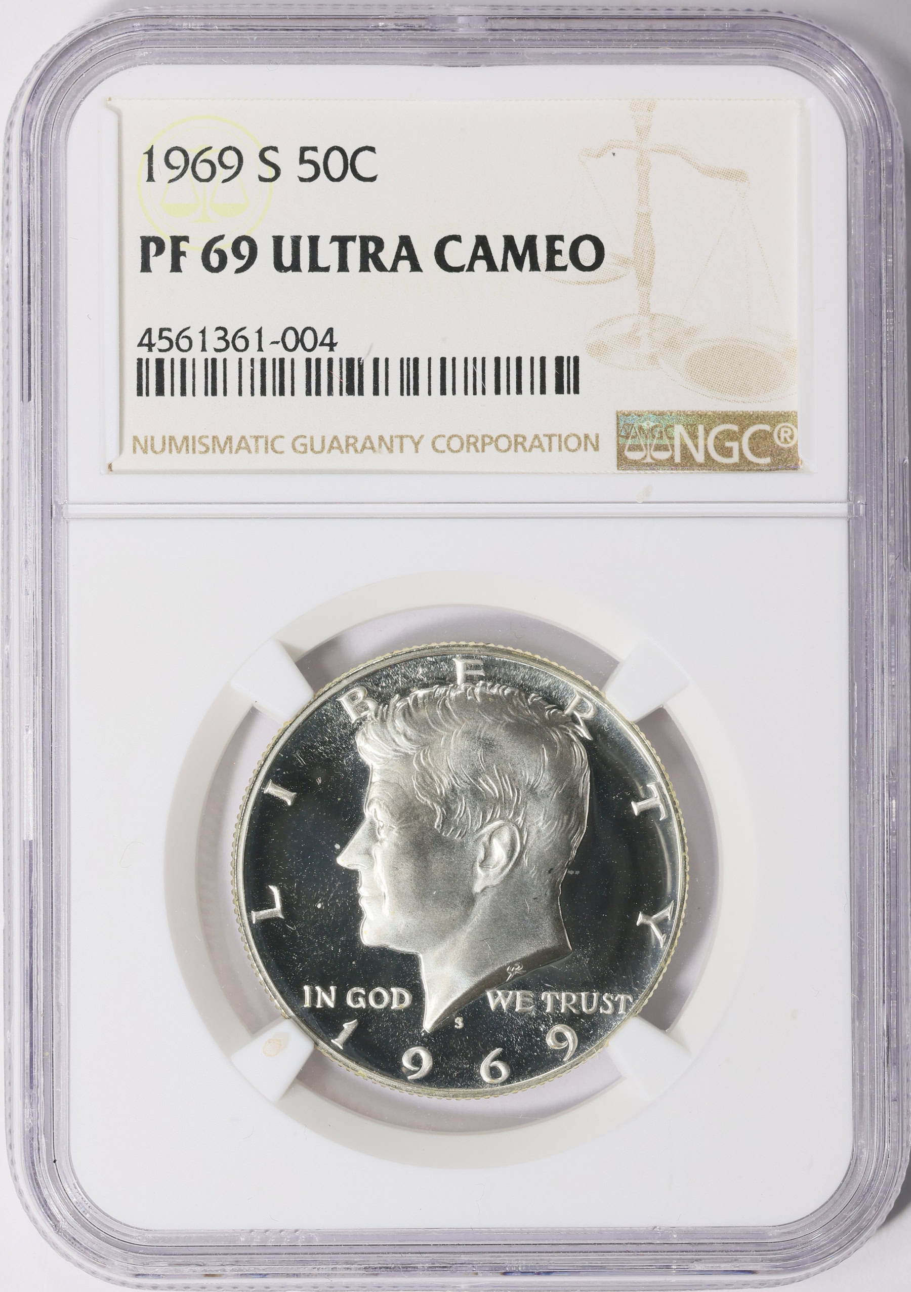 1969-S Kennedy Half Dollar NGC Proof-69 UC (Item 1630676) | GreatCollections Coin Auctions