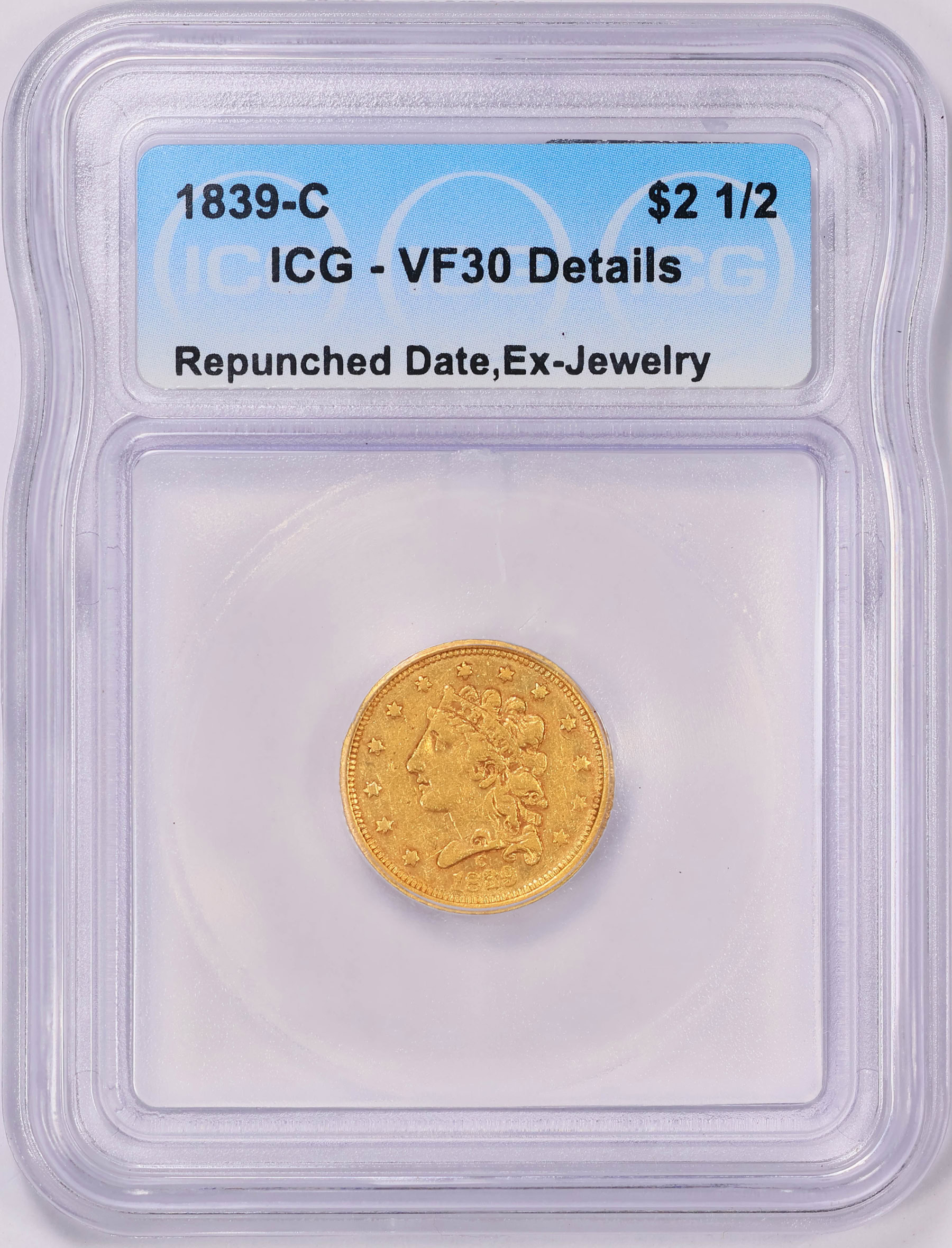 1839-C Classic Gold Quarter Eagle ICG VF-30 Details (Item 1630766 ...