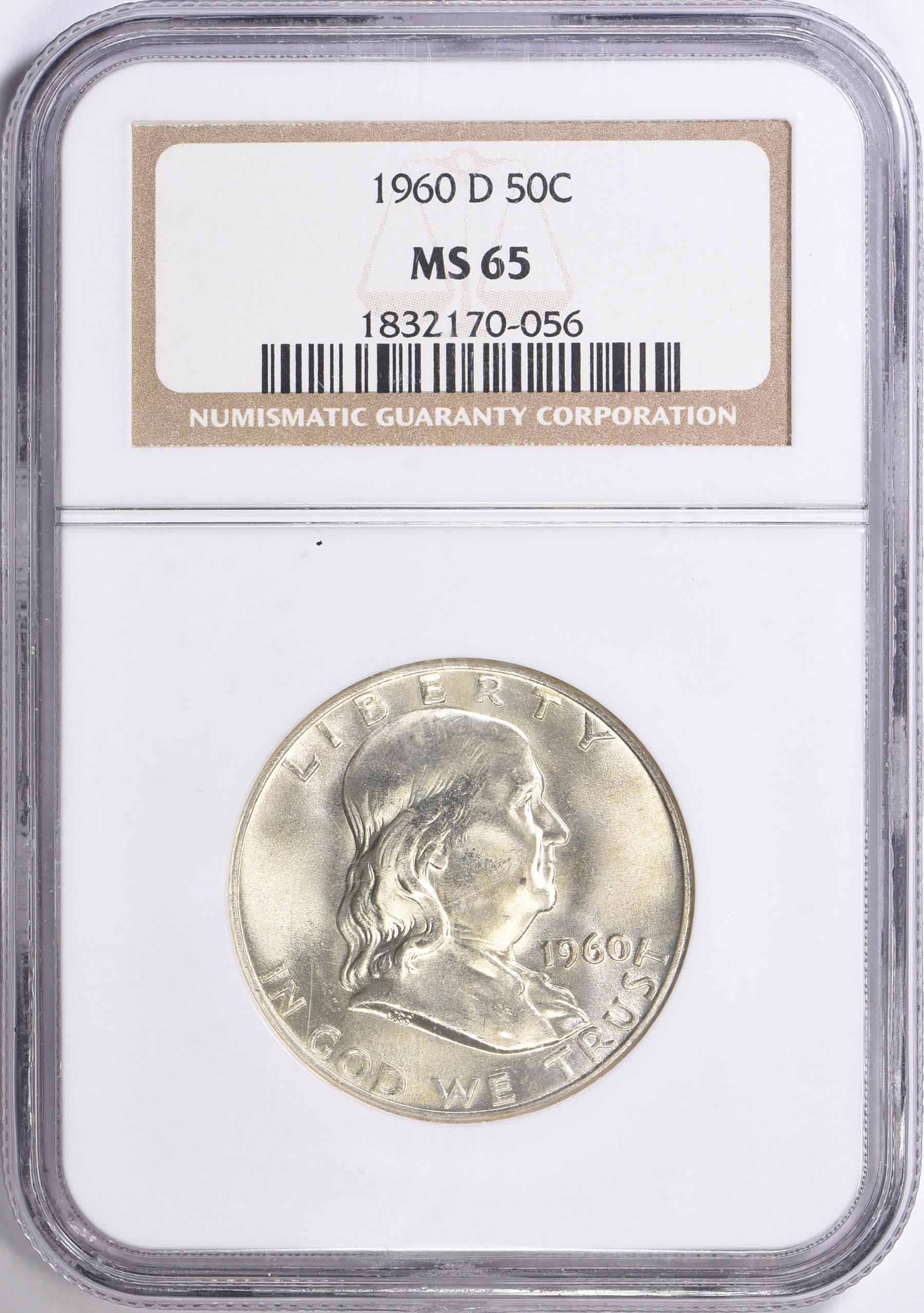 1960-D Franklin Half Dollar NGC MS-65 (Item 1630854) | GreatCollections ...