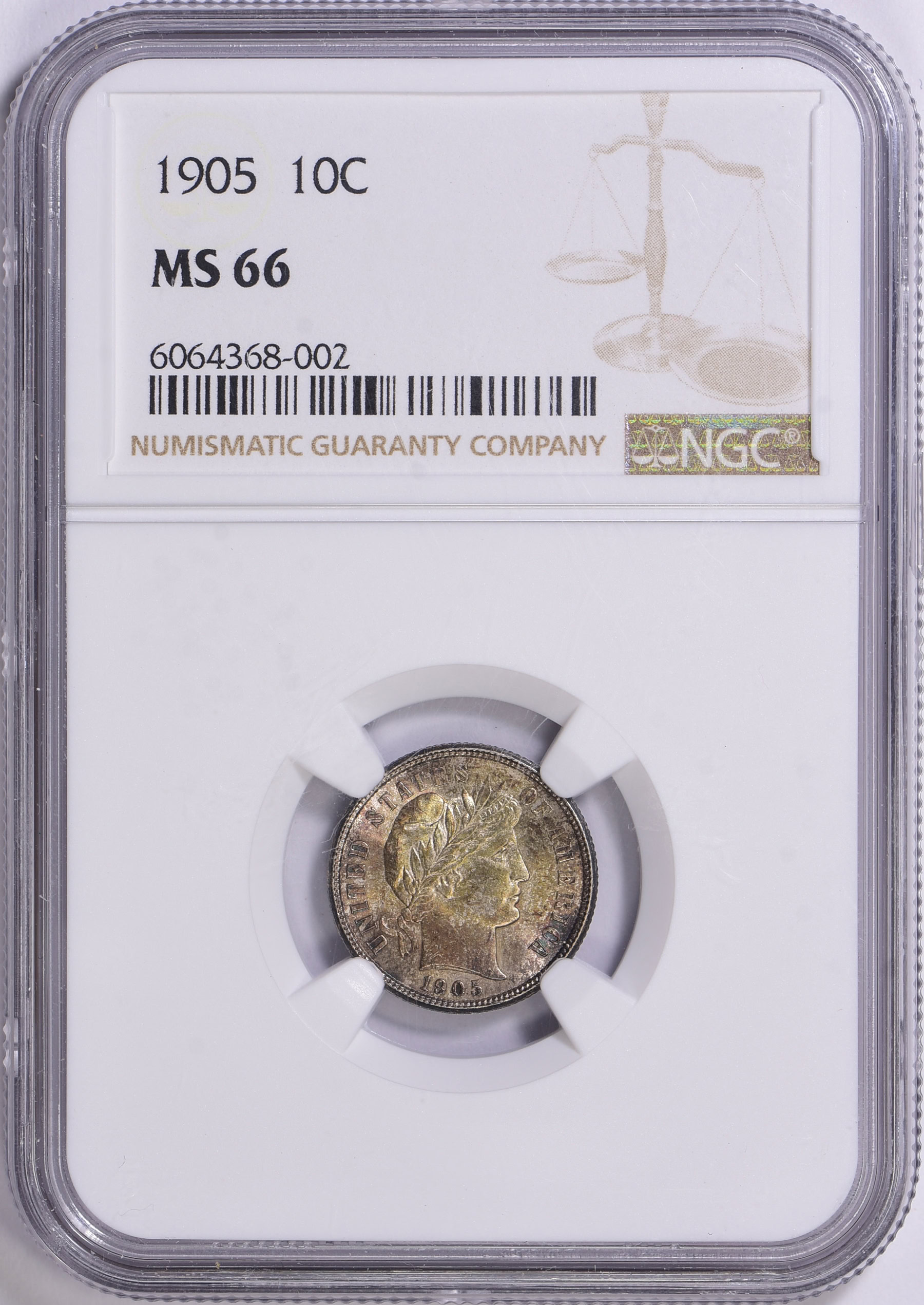 1905 Barber Dime NGC MS-66 (Item 1631177) | GreatCollections Coin Auctions