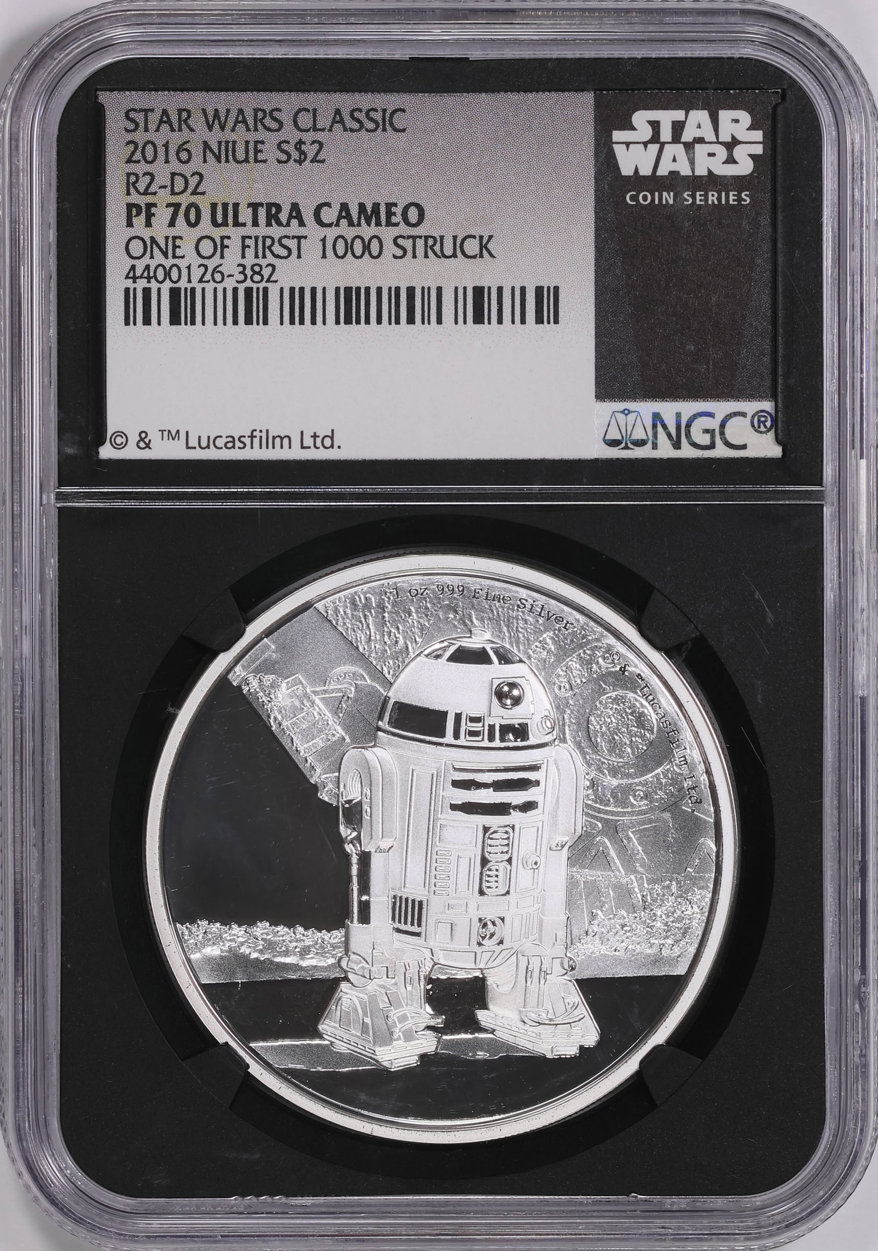 Niue 2016 Silver $2 Star Wars R2-D2 NGC Proof-70 UC | NGC Cert #4400126 ...