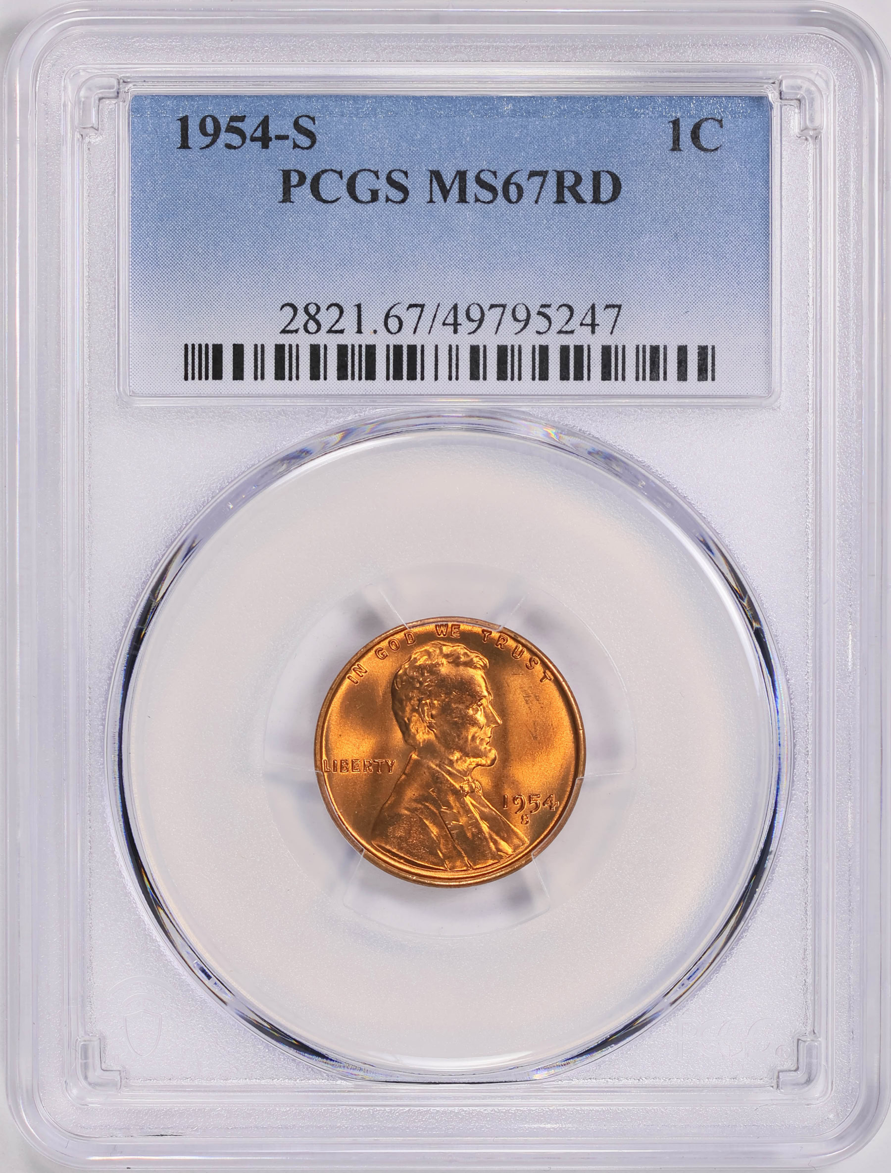 1954-S Lincoln Cent PCGS MS-67 RD (Item 1631464) | GreatCollections Coin Auctions