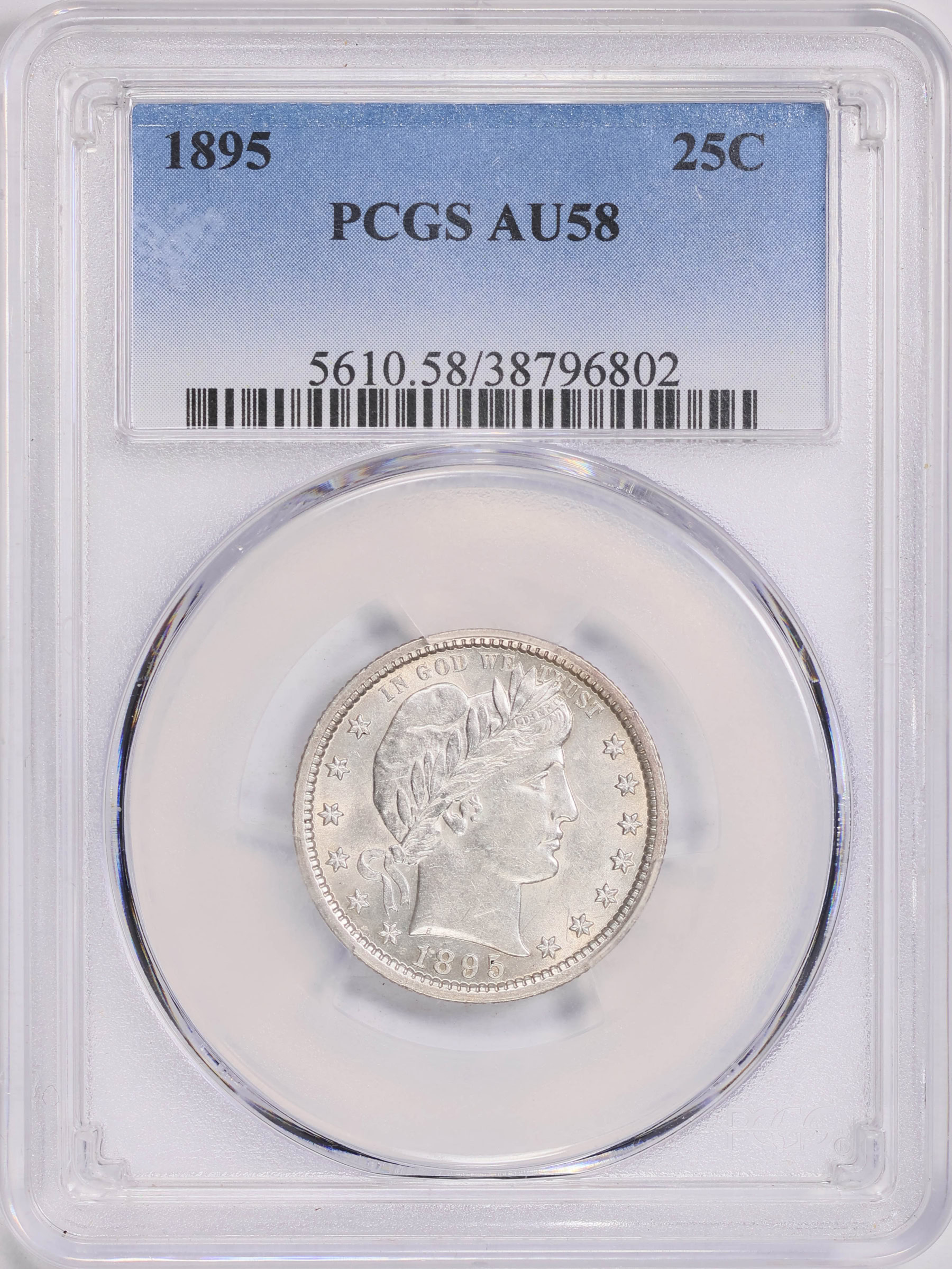 1895 Barber Quarter PCGS AU-58 (Item 1631806) | GreatCollections Coin ...