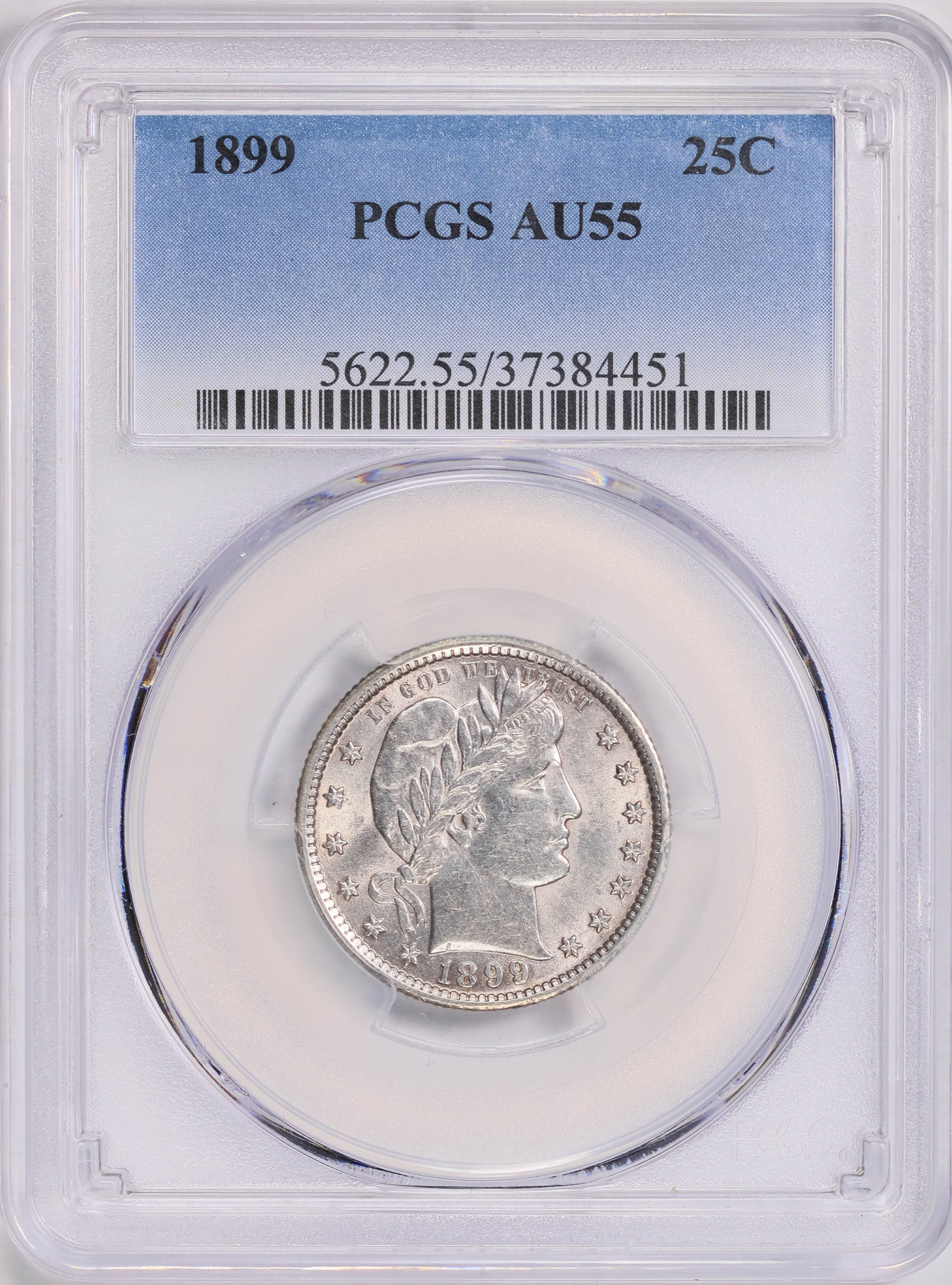 1899 Barber Quarter PCGS AU-55 (Item 1631811) | GreatCollections Coin ...