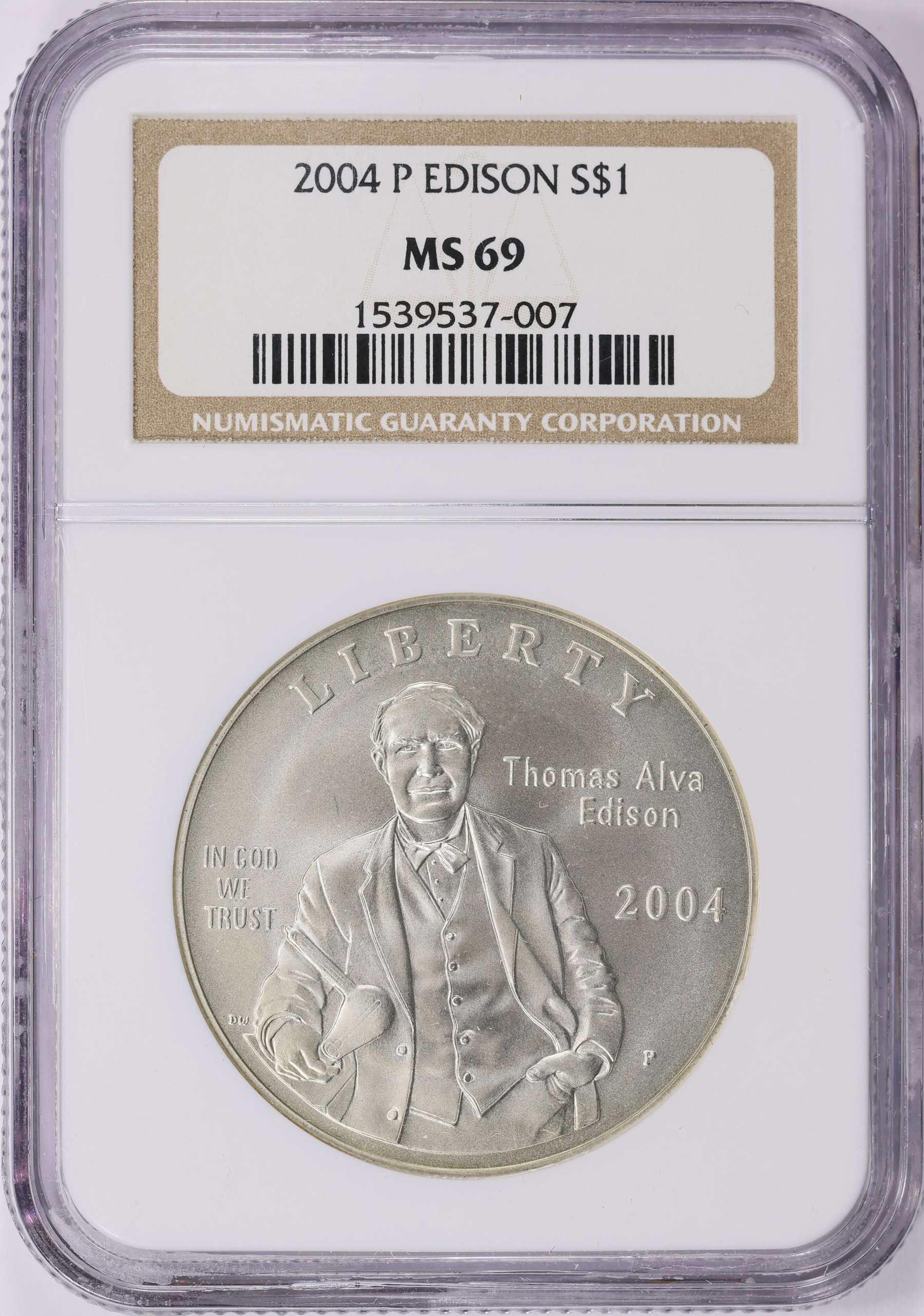 2004-P Thomas Alva Edison Silver Dollar NGC MS-69 (Item 1631990 ...
