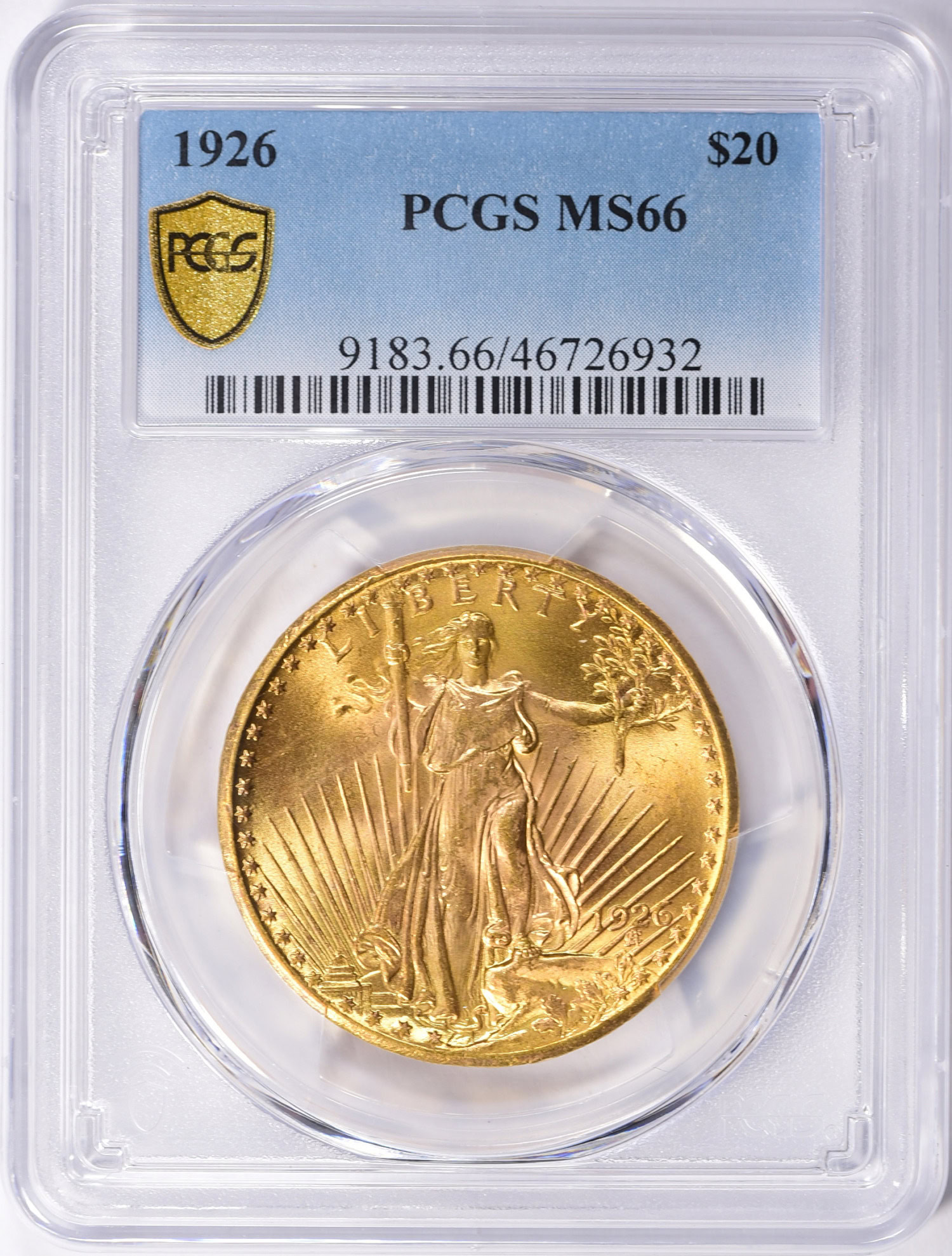 1926 Saint-Gaudens Gold Double Eagle PCGS MS-66 (Item 1632227) | GreatCollections Coin Auctions