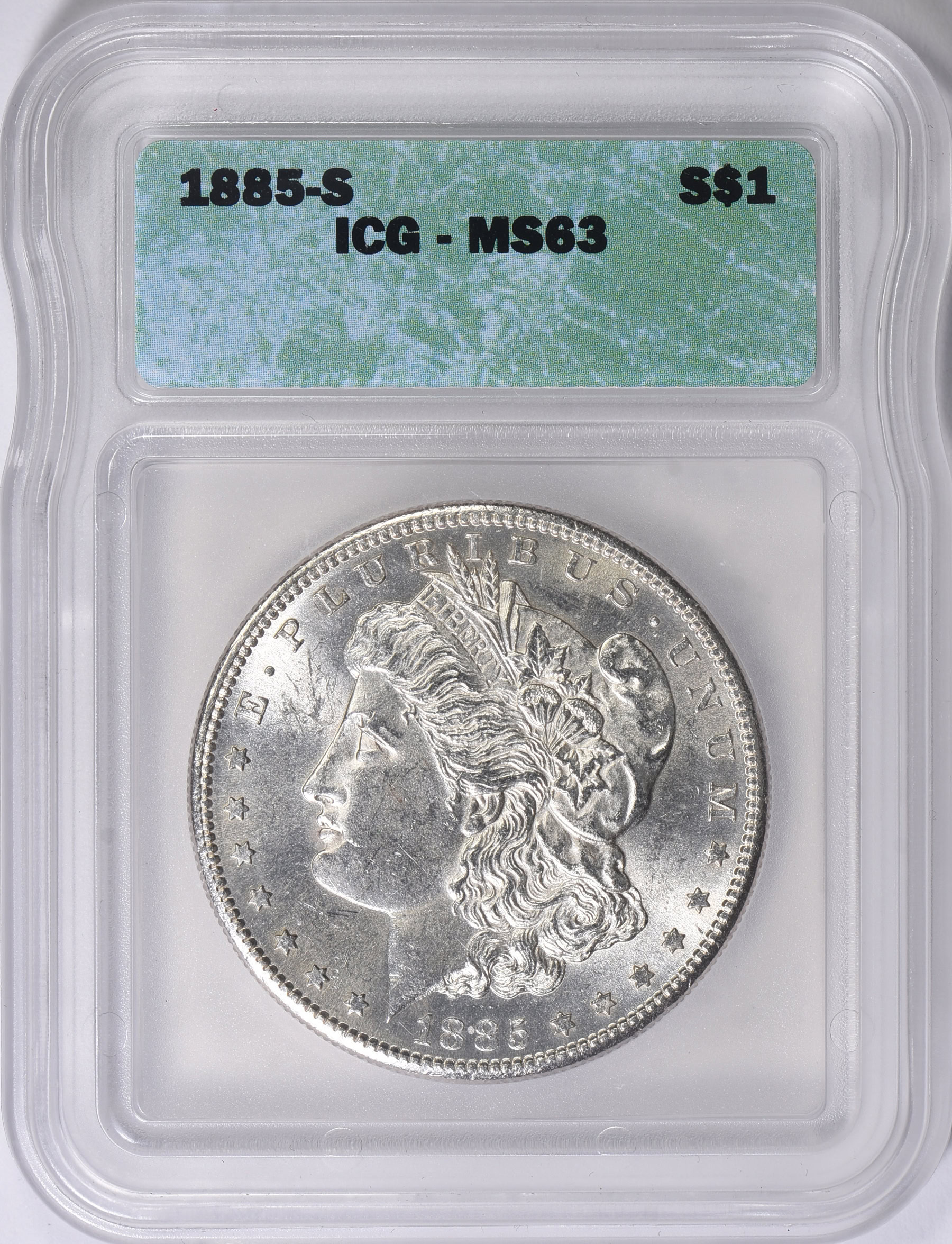 1885-S Morgan Silver Dollar ICG MS-63 (Item 1633020) | GreatCollections ...