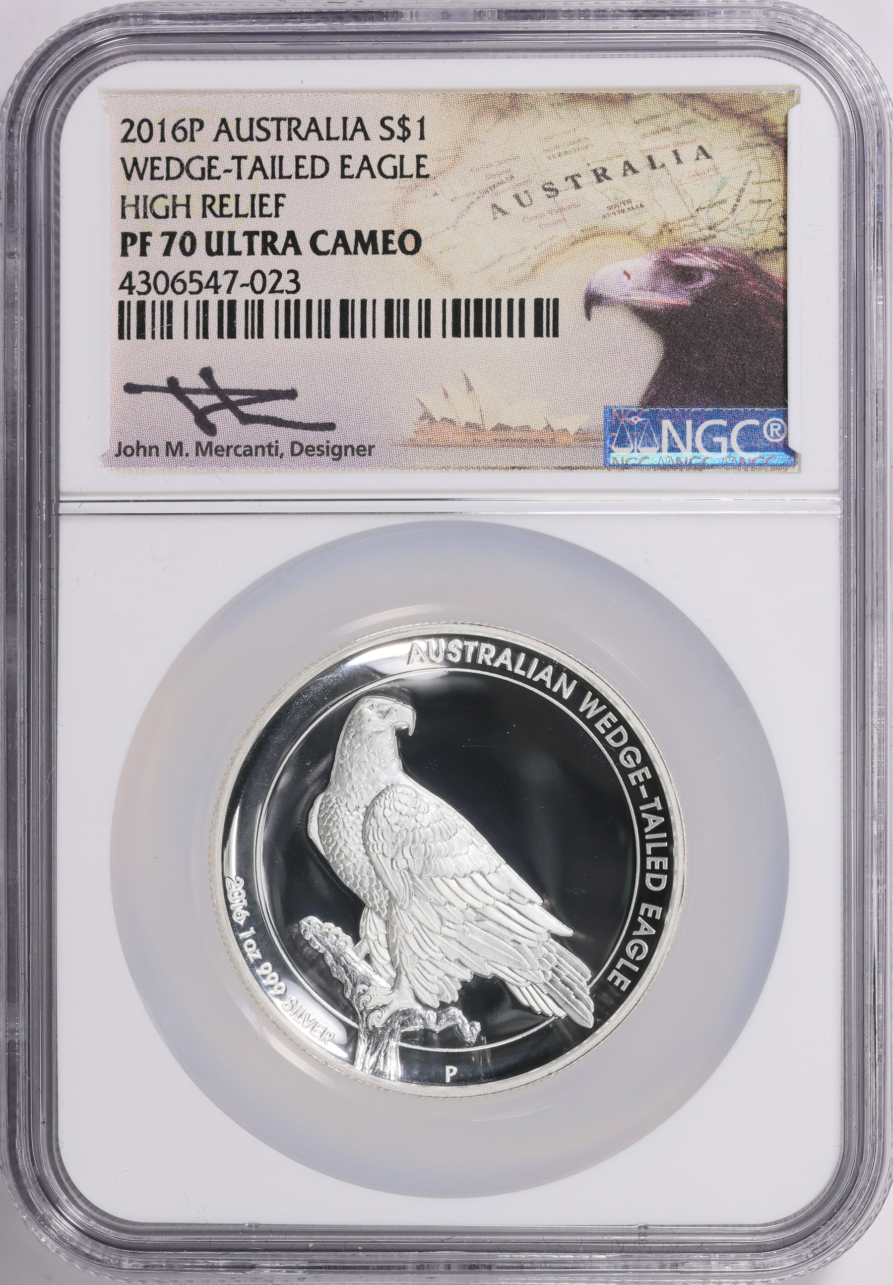 Australia 2016-P Silver Dollar Wedge-Tailed Eagle High Relief KM-2215 ...