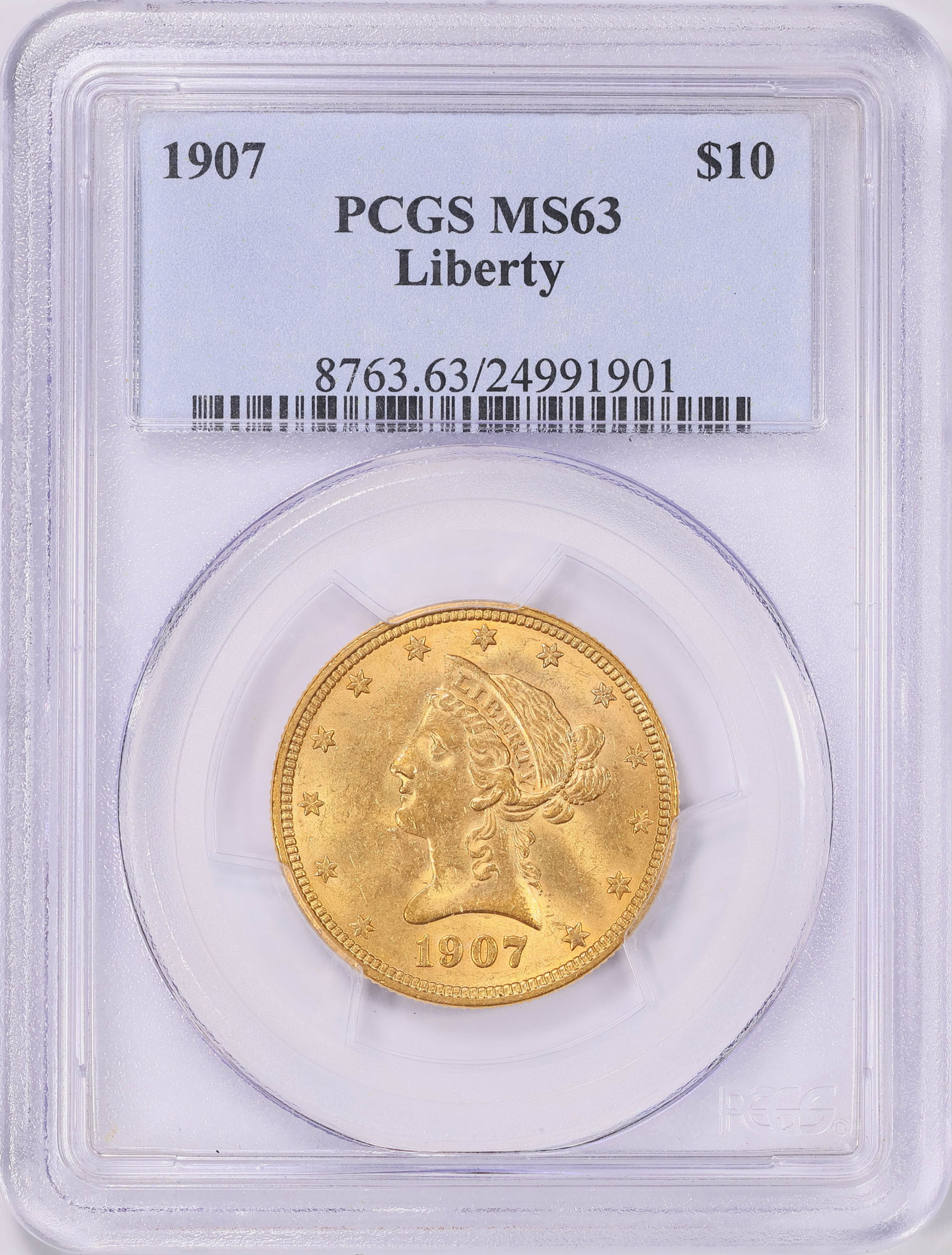 1907 Liberty Gold Eagle PCGS MS-63 (Item 1633416) | GreatCollections ...