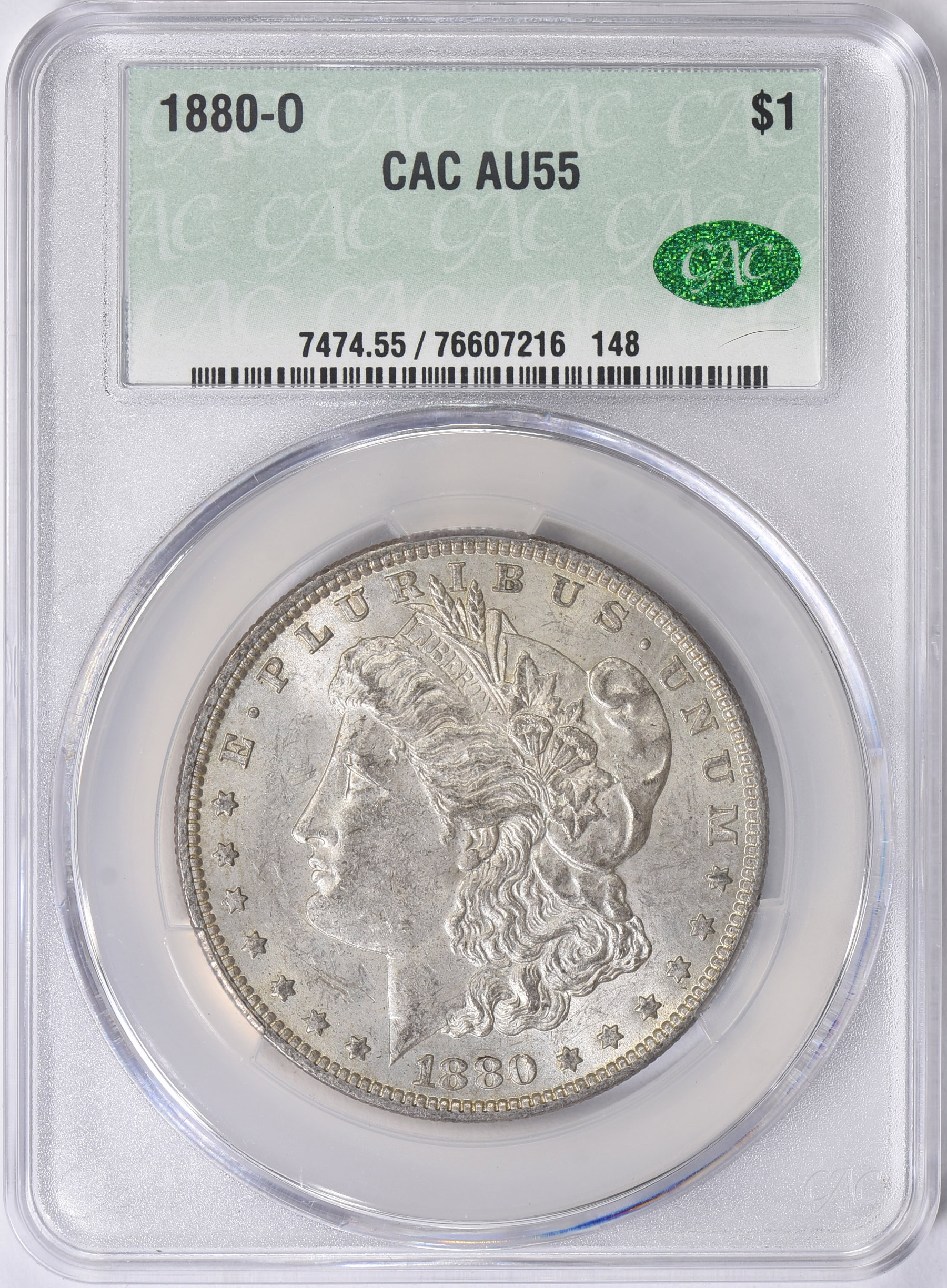 1880-O Morgan Silver Dollar CACG AU-55 (Item 1633581 ...