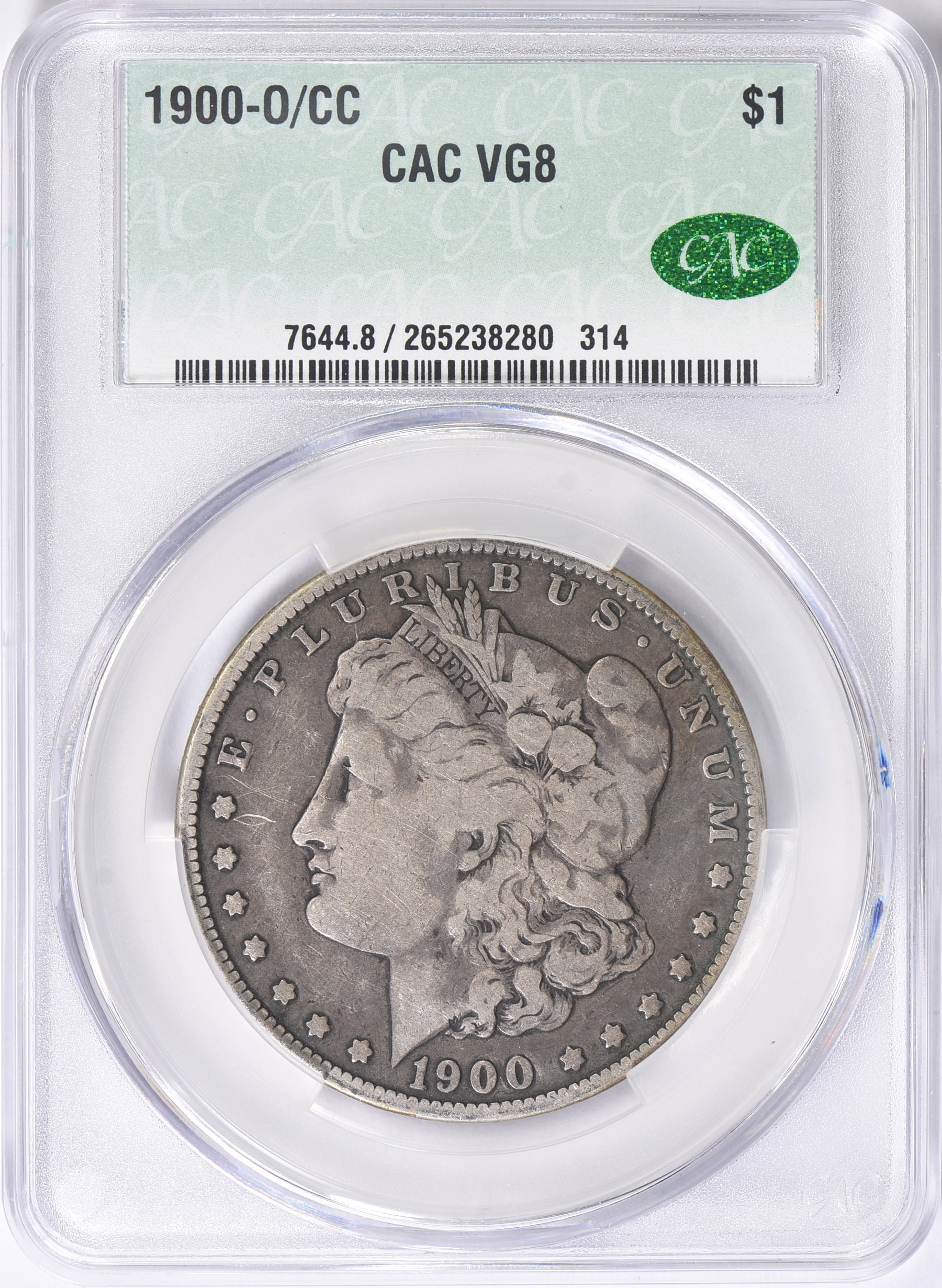 1900-O/CC Morgan Silver Dollar CACG VG-08 (Item 1633626) | GreatCollections Coin Auctions