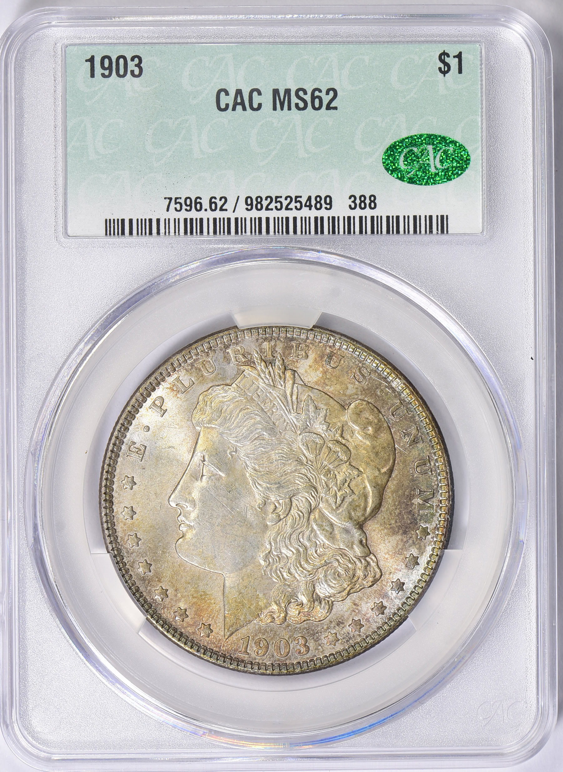 1903 Morgan Silver Dollar CACG MS-62 (Toned) (Item 1633687) | GreatCollections Coin Auctions