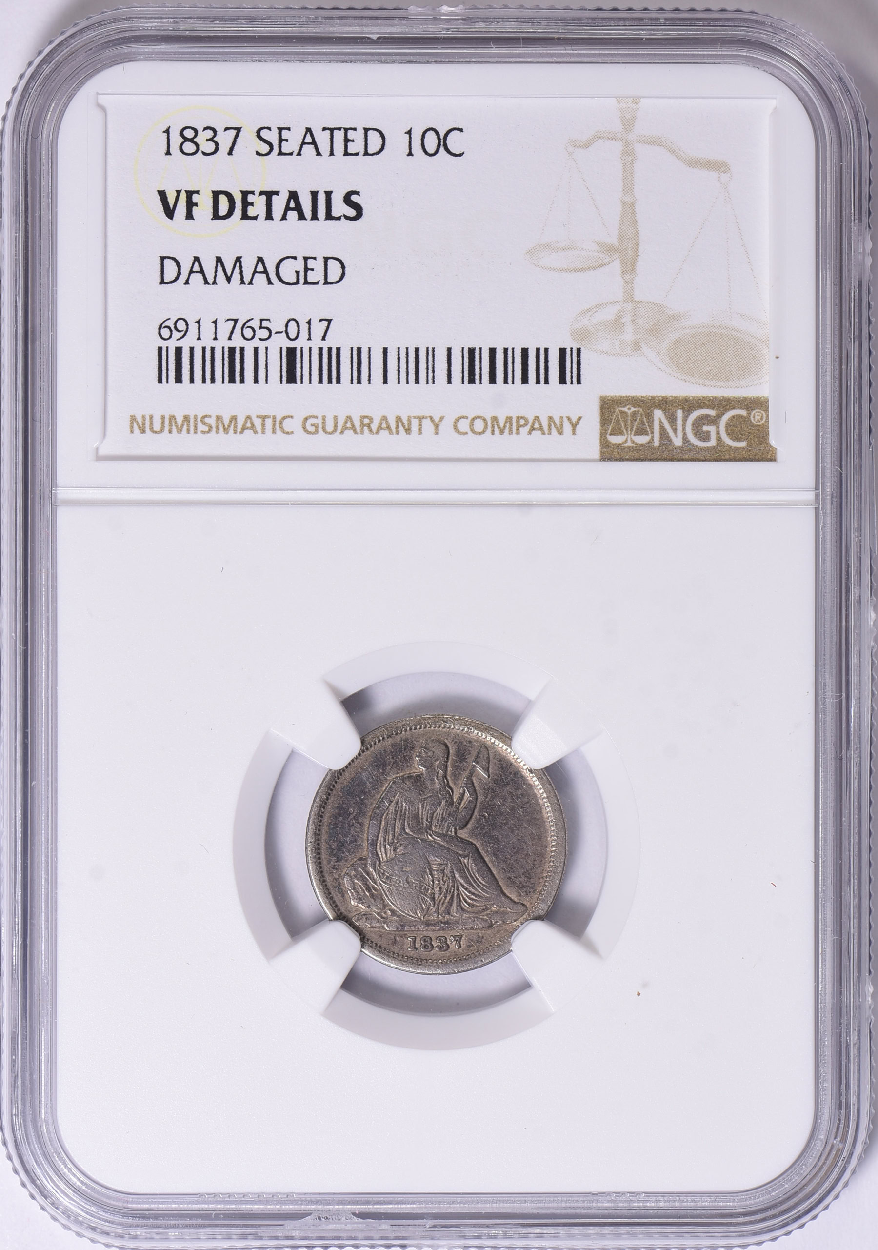 1837 Seated Liberty Dime NGC VF Details (Item 1634112 ...