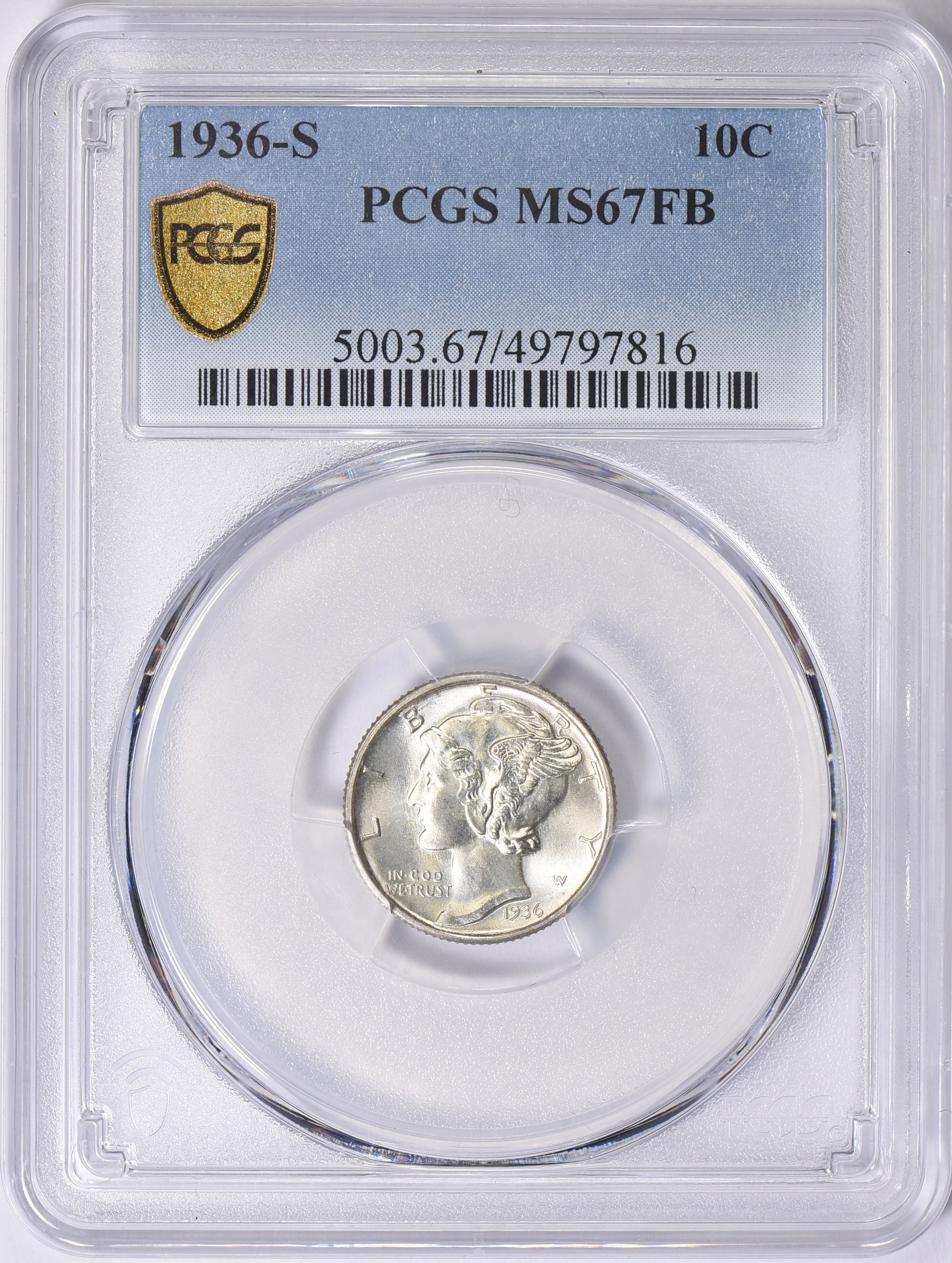 1936-S Mercury Dime PCGS MS-67 FB (Item 1634194) | GreatCollections Coin Auctions