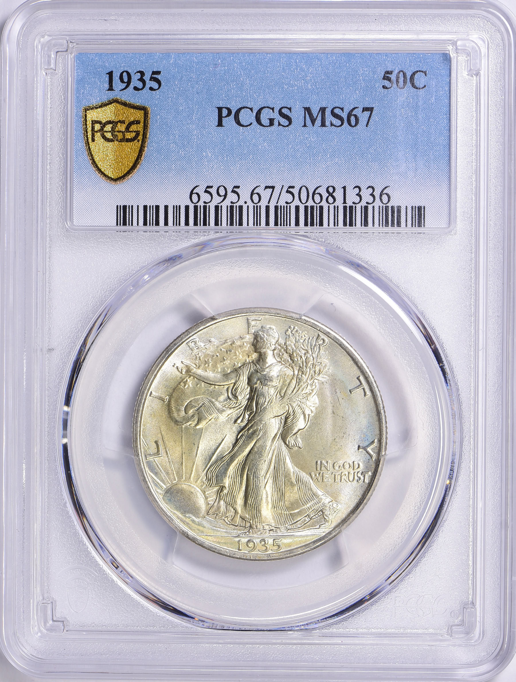 1935 Walking Liberty Half Dollar PCGS MS-67 (Toned) (Item 1634801) | GreatCollections Coin Auctions