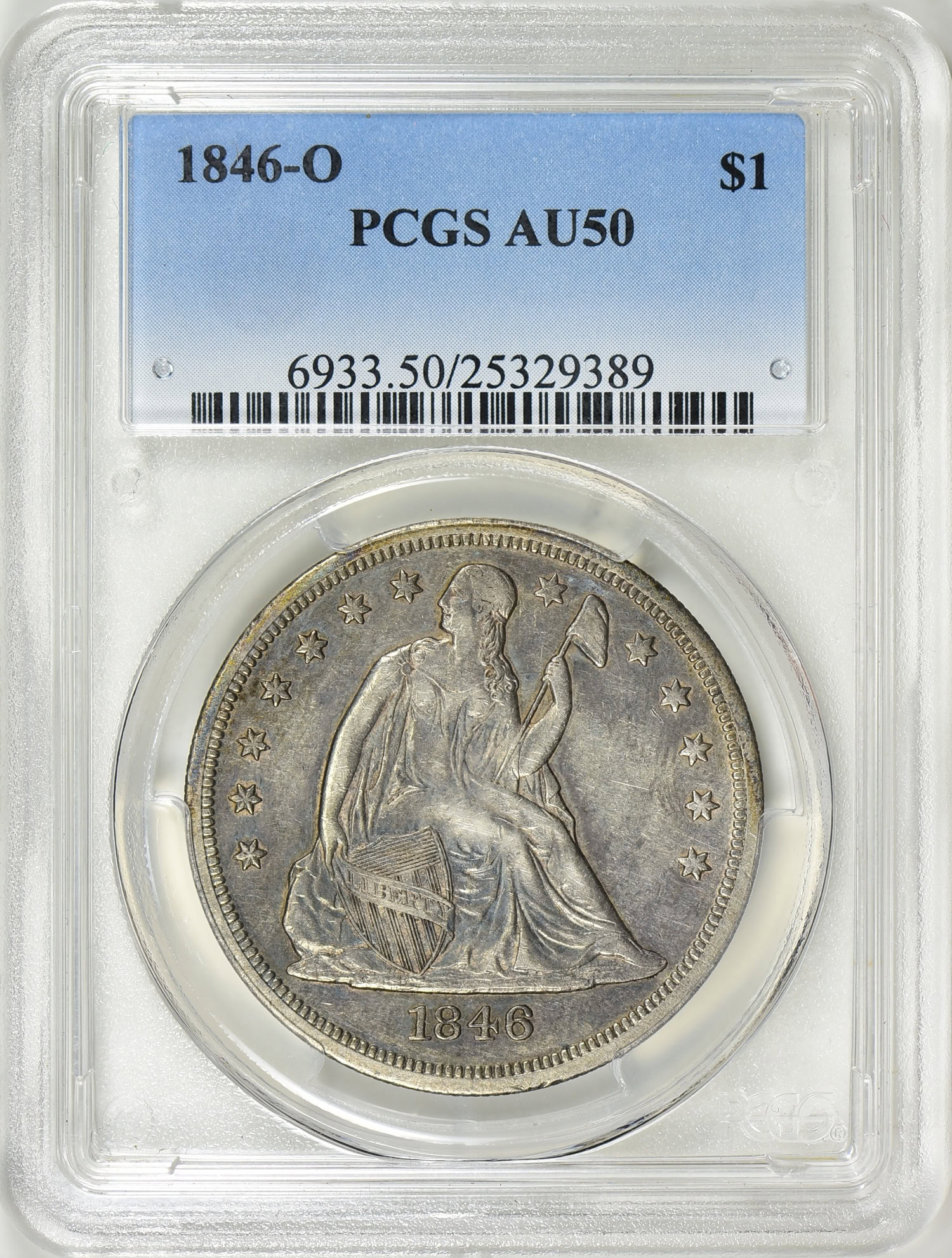 1846-O Seated Liberty Silver Dollar PCGS AU-50 (Item 1635085) | GreatCollections Coin Auctions