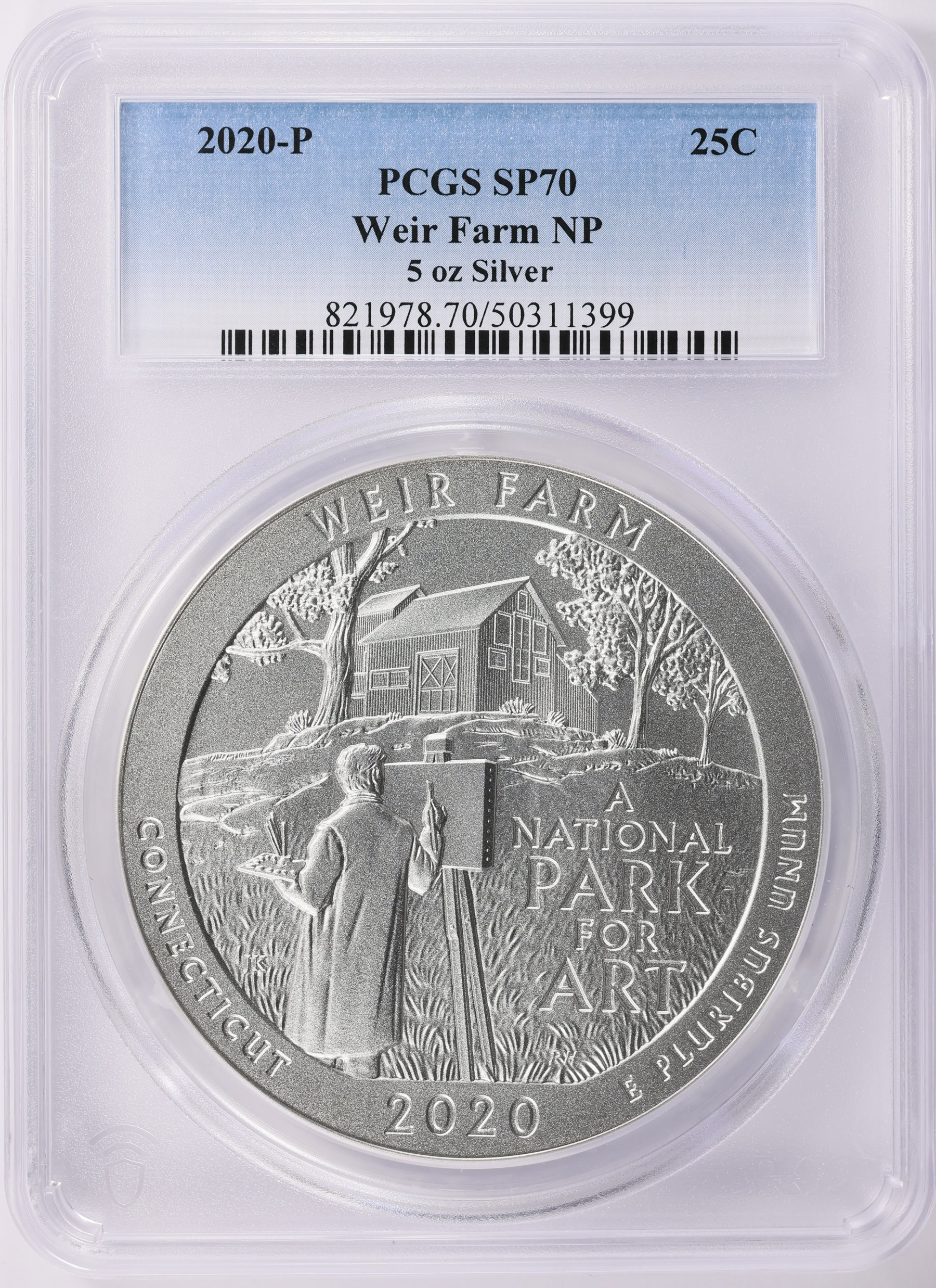 2020-P America the Beautiful 5 oz. Silver Quarter Weir Farm NP PCGS SP ...
