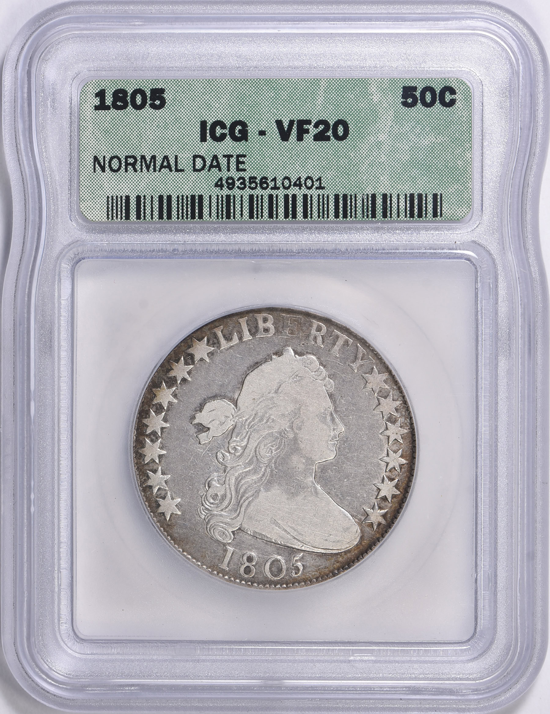 1805 Draped Bust Half Dollar ICG VF-20 (Item 1635716) | GreatCollections Coin Auctions