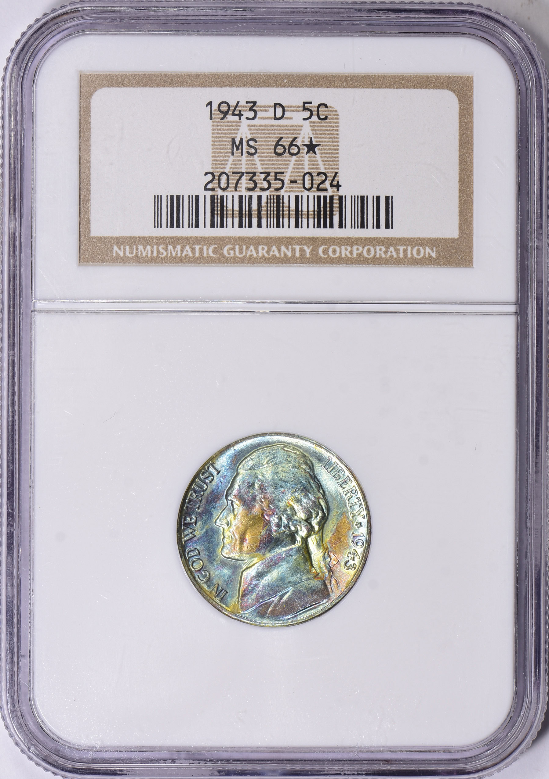 1943-D Jefferson Nickel NGC MS-66 ★ (Toned) (Item 1635802 ...