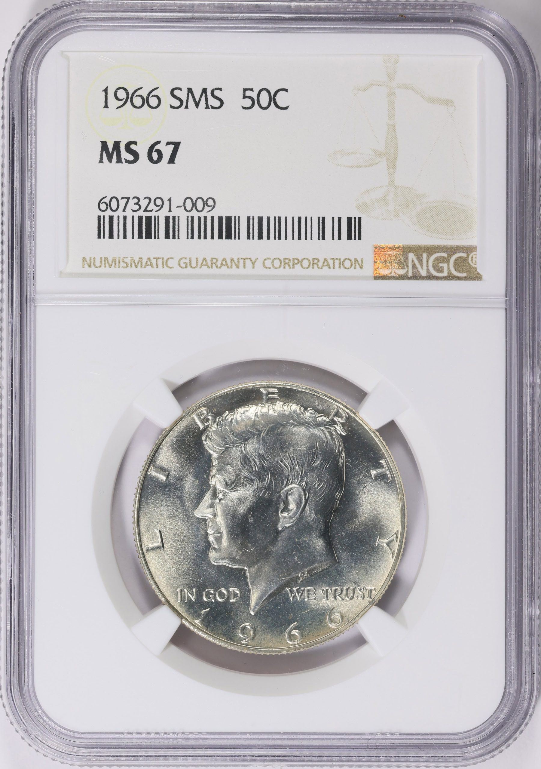 1966 Kennedy Half Dollar SMS NGC MS-67 (VSS DDO-001) (Item 1636109) | GreatCollections Coin Auctions