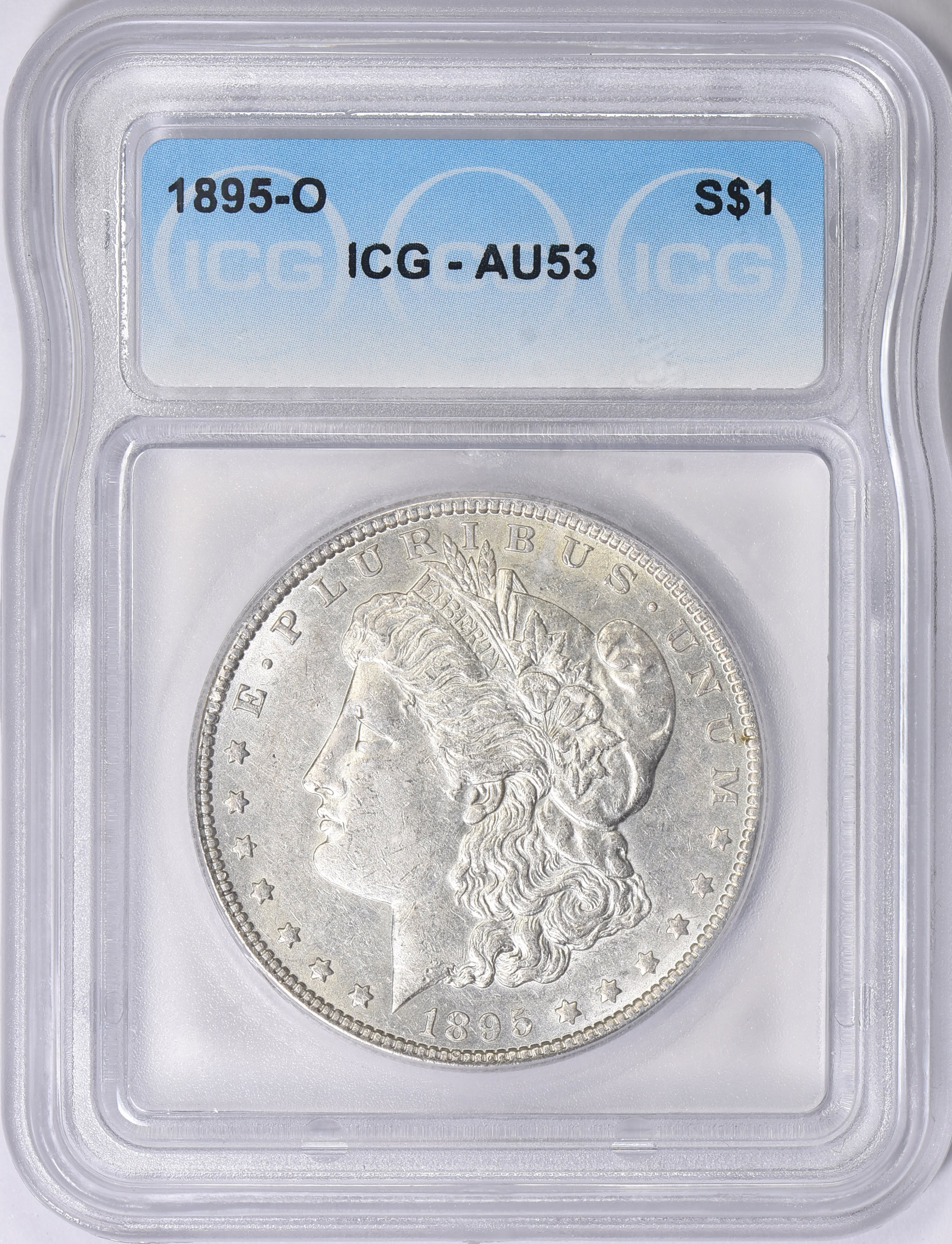 1895-O Morgan Silver Dollar ICG AU-53 (Item 1636224) | GreatCollections Coin Auctions