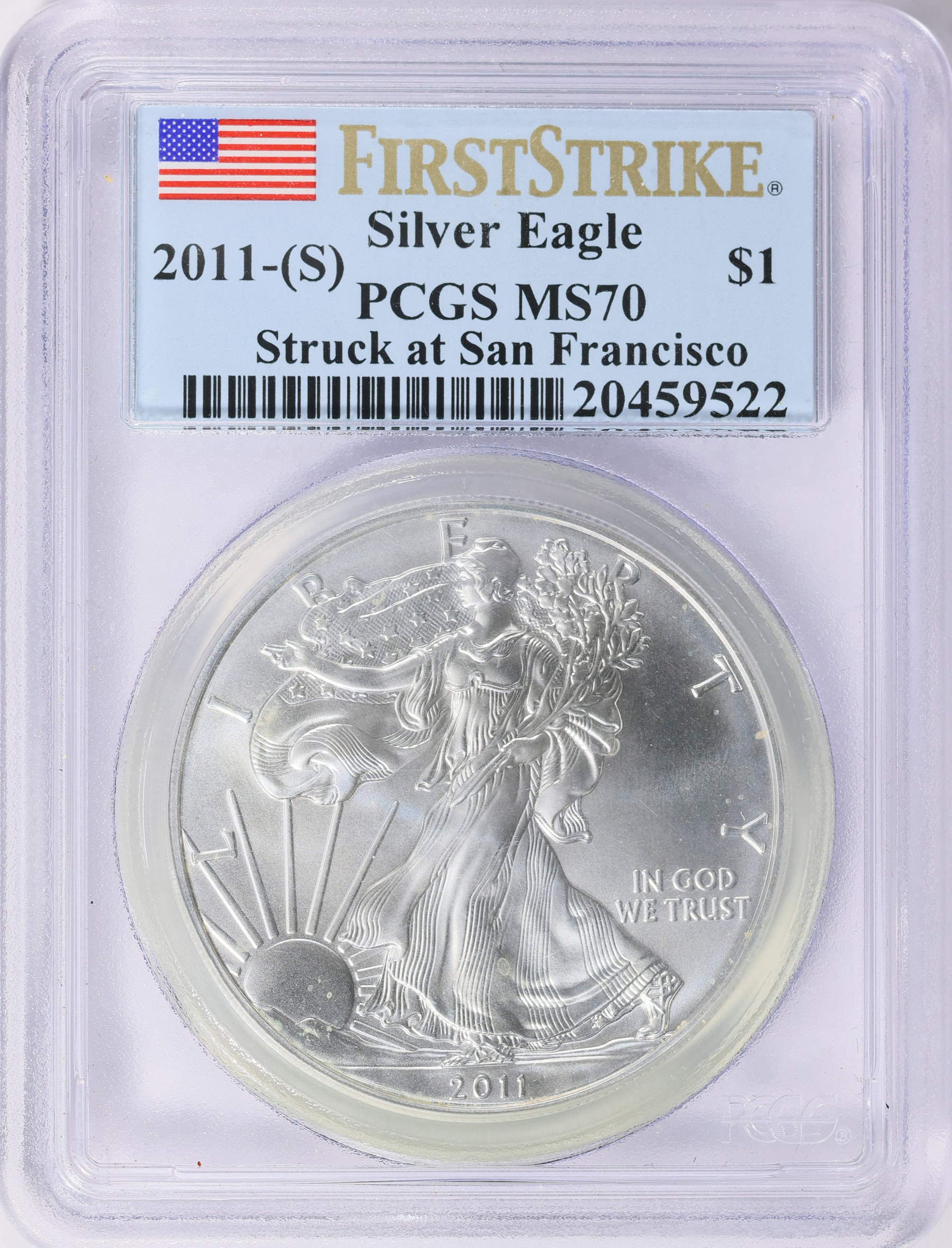 2011-(S) $1 Silver Eagle Struck at San Francisco First Strike PCGS MS ...