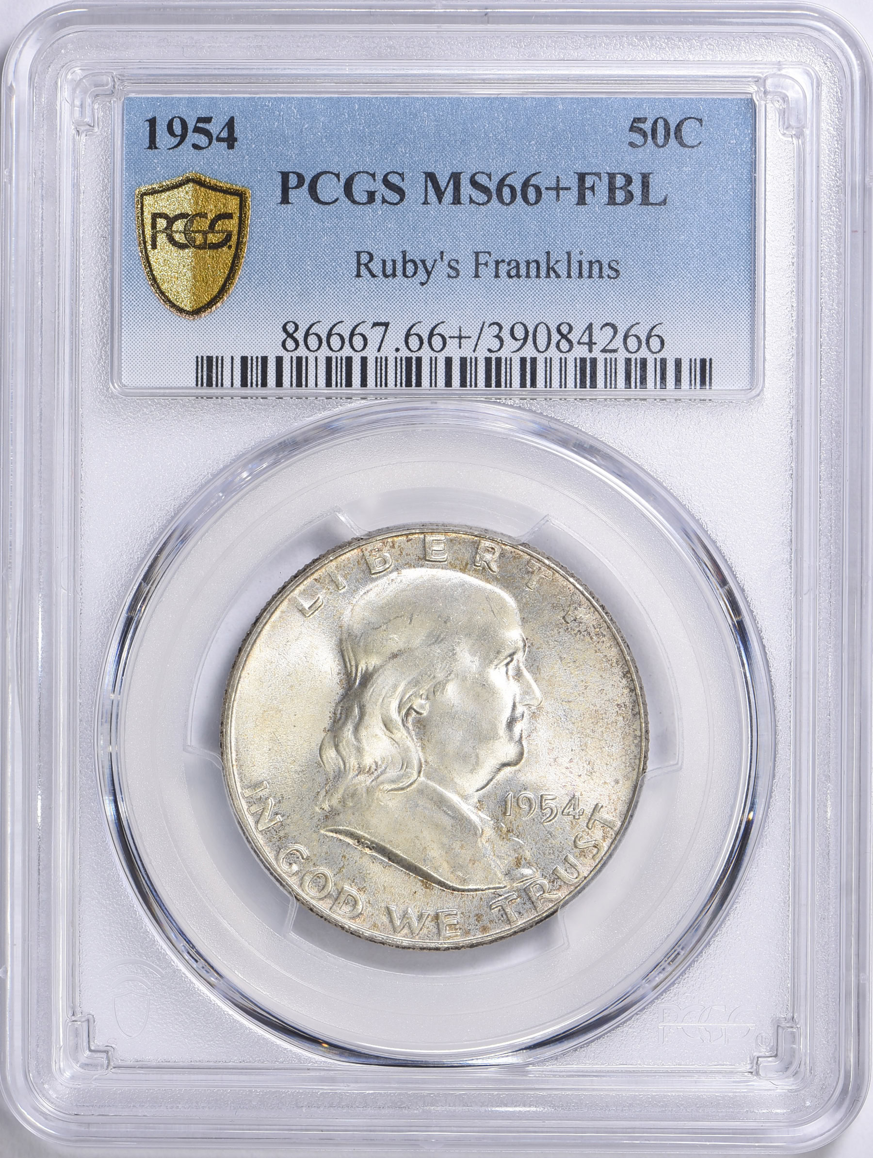 1954 Franklin Half Dollar PCGS MS-66+ FBL (Ruby's Franklins Collection ...