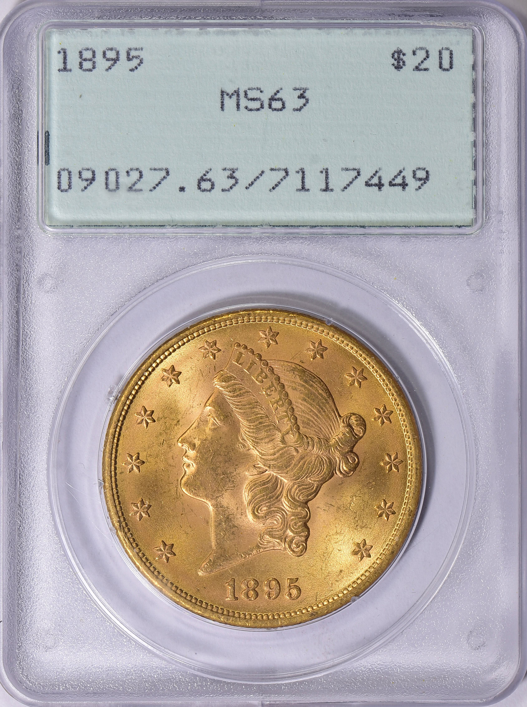 1895 Liberty Gold Double Eagle PCGS MS-63 OGH (1st Gen) (Item 1637246) | GreatCollections Coin ...