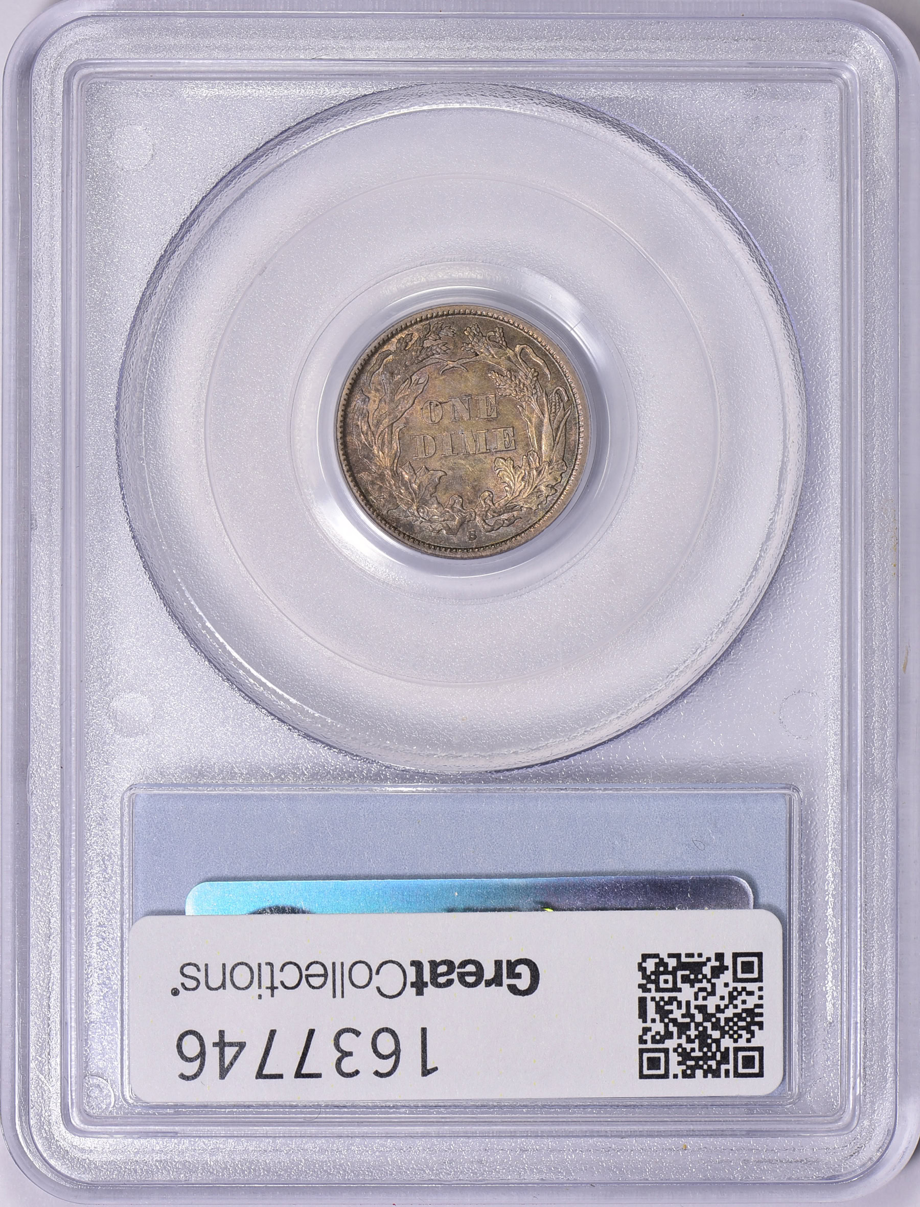 1861-S Seated Liberty Dime PCGS MS-63 (Toned) (Item 1637746) | GreatCollections Coin Auctions