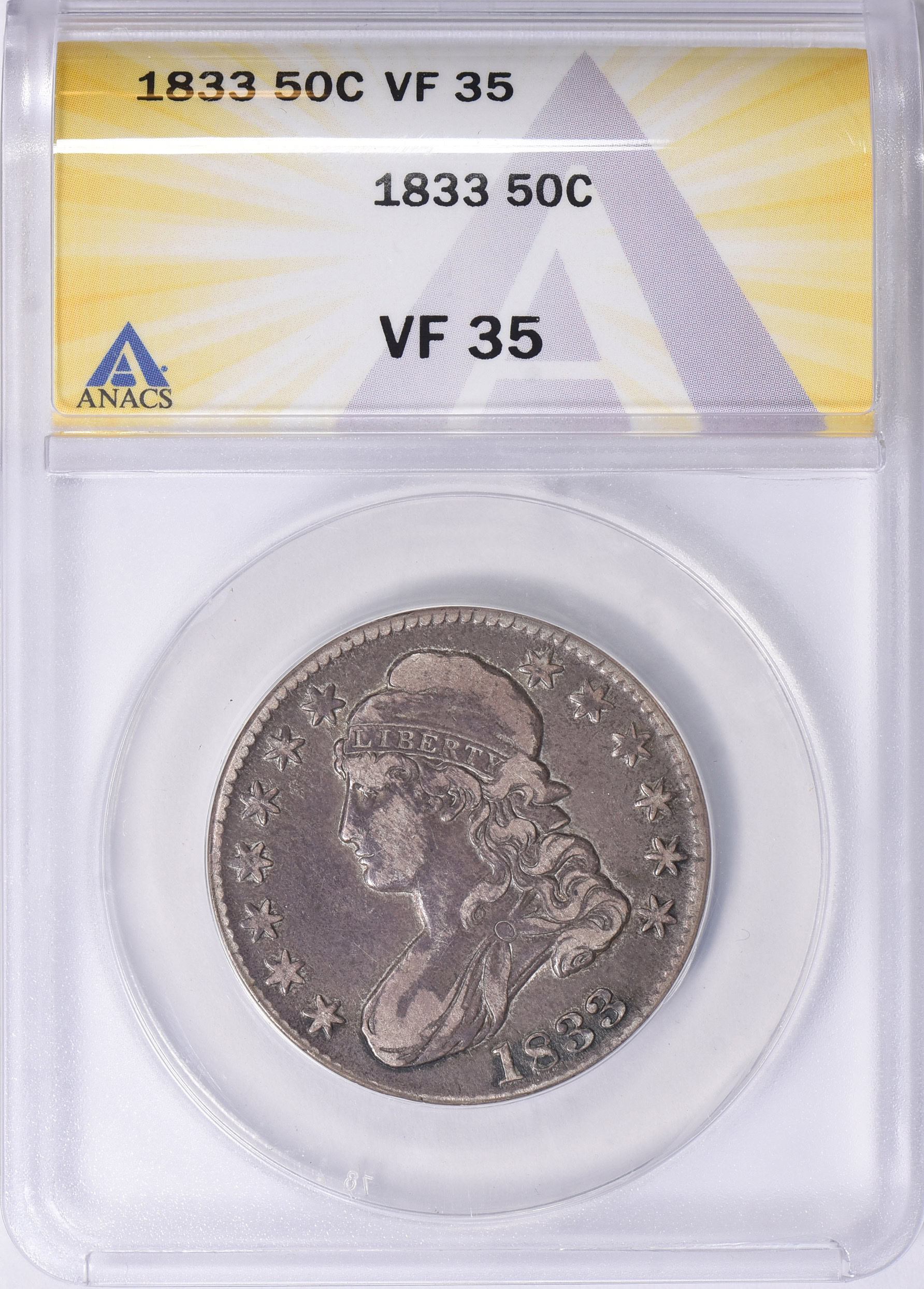 1833 Capped Bust Half Dollar ANACS VF-35 (Item 1637942 ...