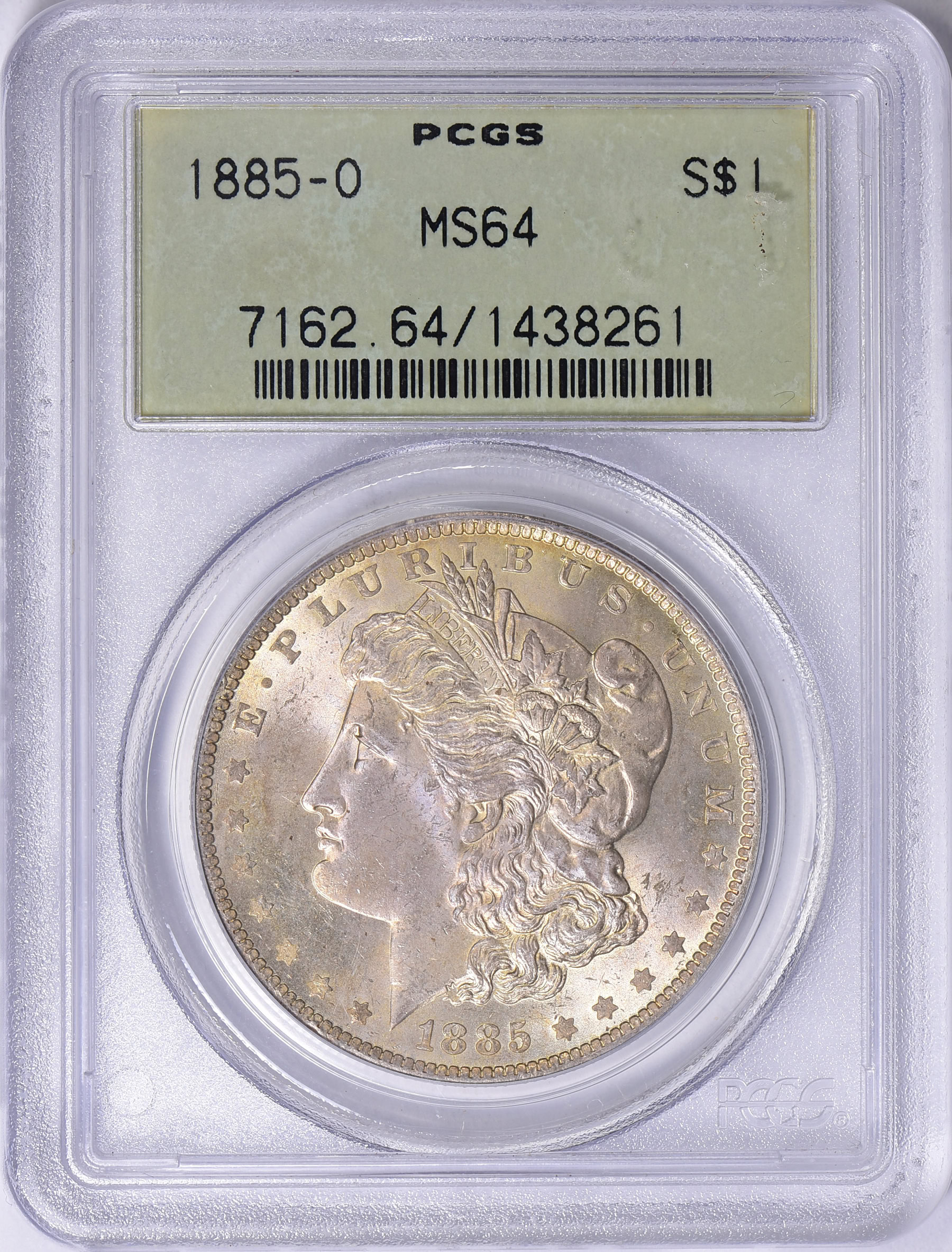 1885-O Morgan Silver Dollar PCGS MS-64 OGH (Toned) (Item 1638229) | GreatCollections Coin Auctions