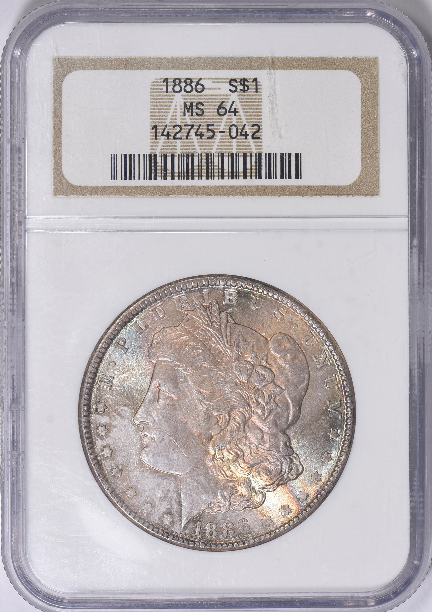 1886 Morgan Silver Dollar NGC MS-64 (Toned) (Item 1638234) | GreatCollections Coin Auctions