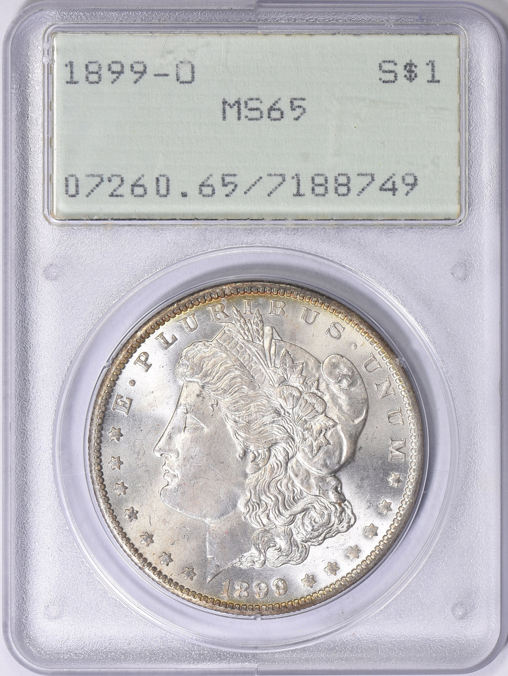 1899-O Morgan Silver Dollar PCGS MS-65 OGH (1st Gen) (Item 1638266 ...