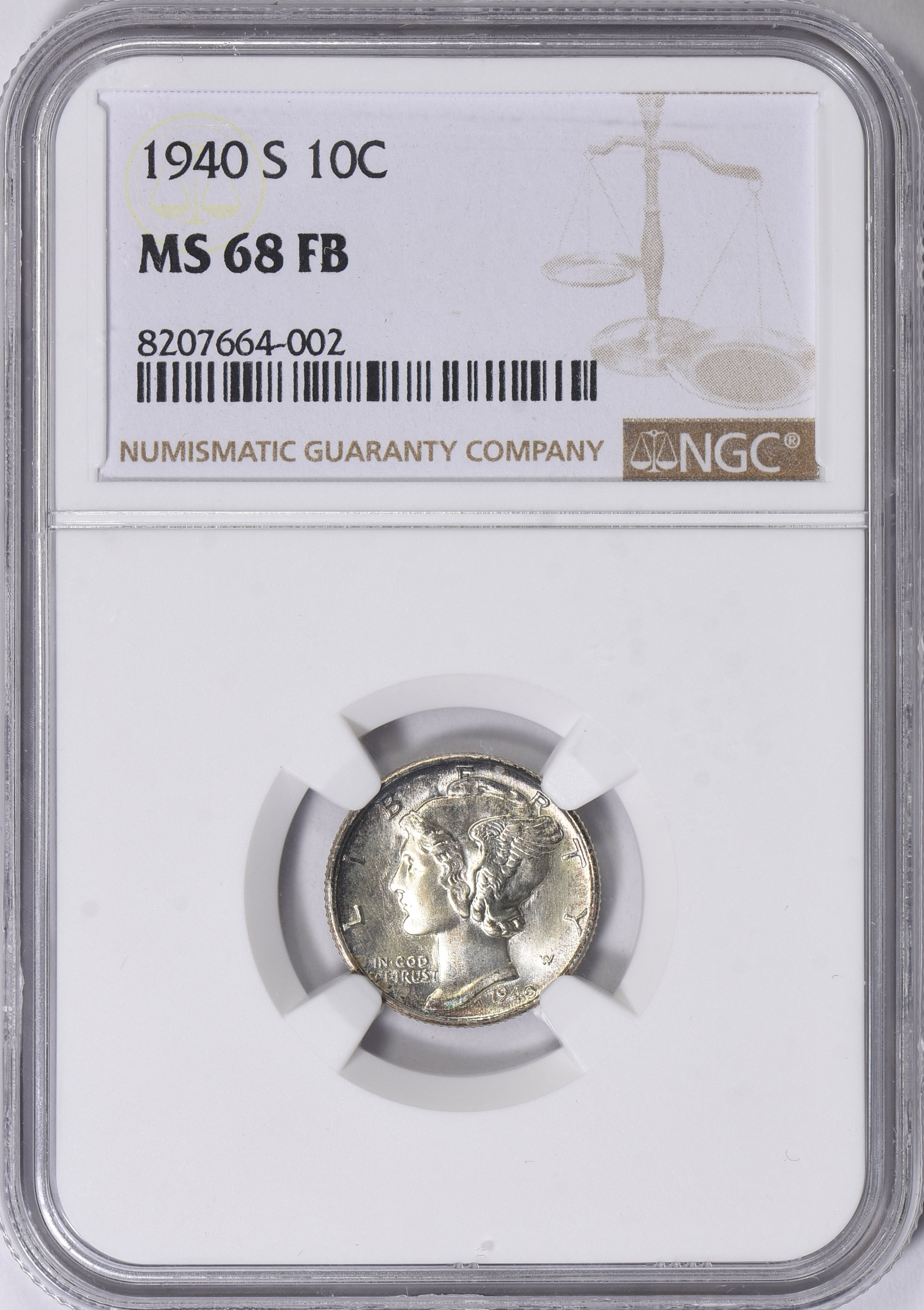 1940-S Mercury Dime NGC MS-68 FB (Item 1638567) | GreatCollections Coin Auctions