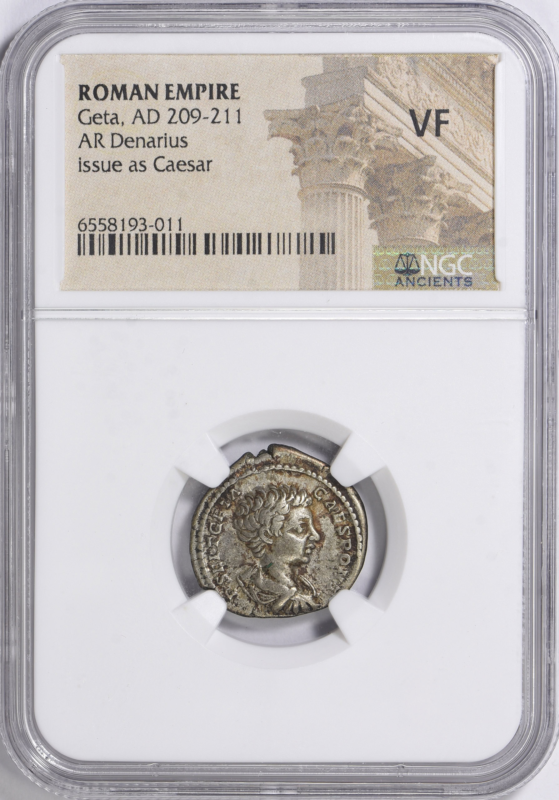 Ancient Roman Empire, Geta as Caesar (A.D. 198-209) c.A.D. 200-205 AR ...