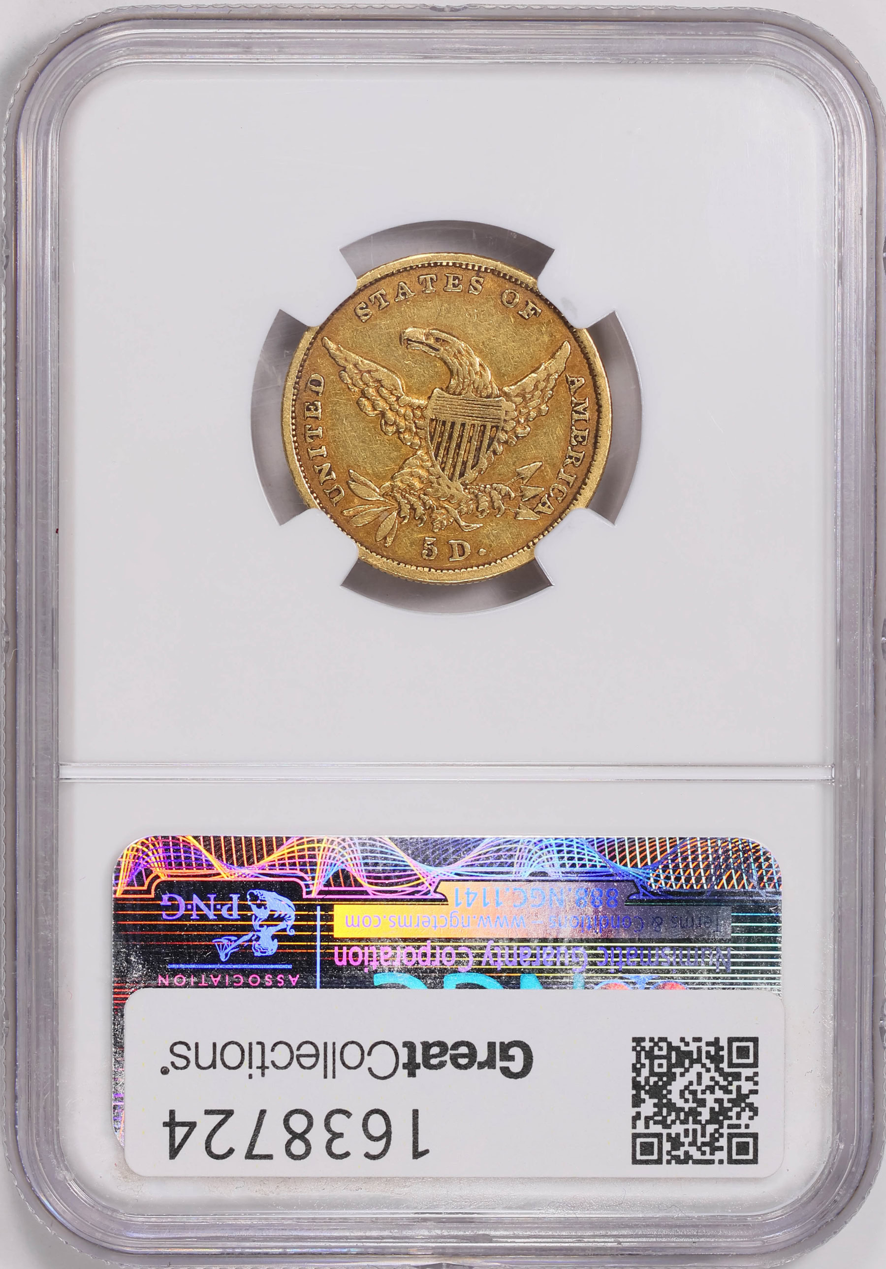 1834 Classic Head Gold Half Eagle Plain 4 NGC XF-40 (Item 1638724) | GreatCollections Coin Auctions