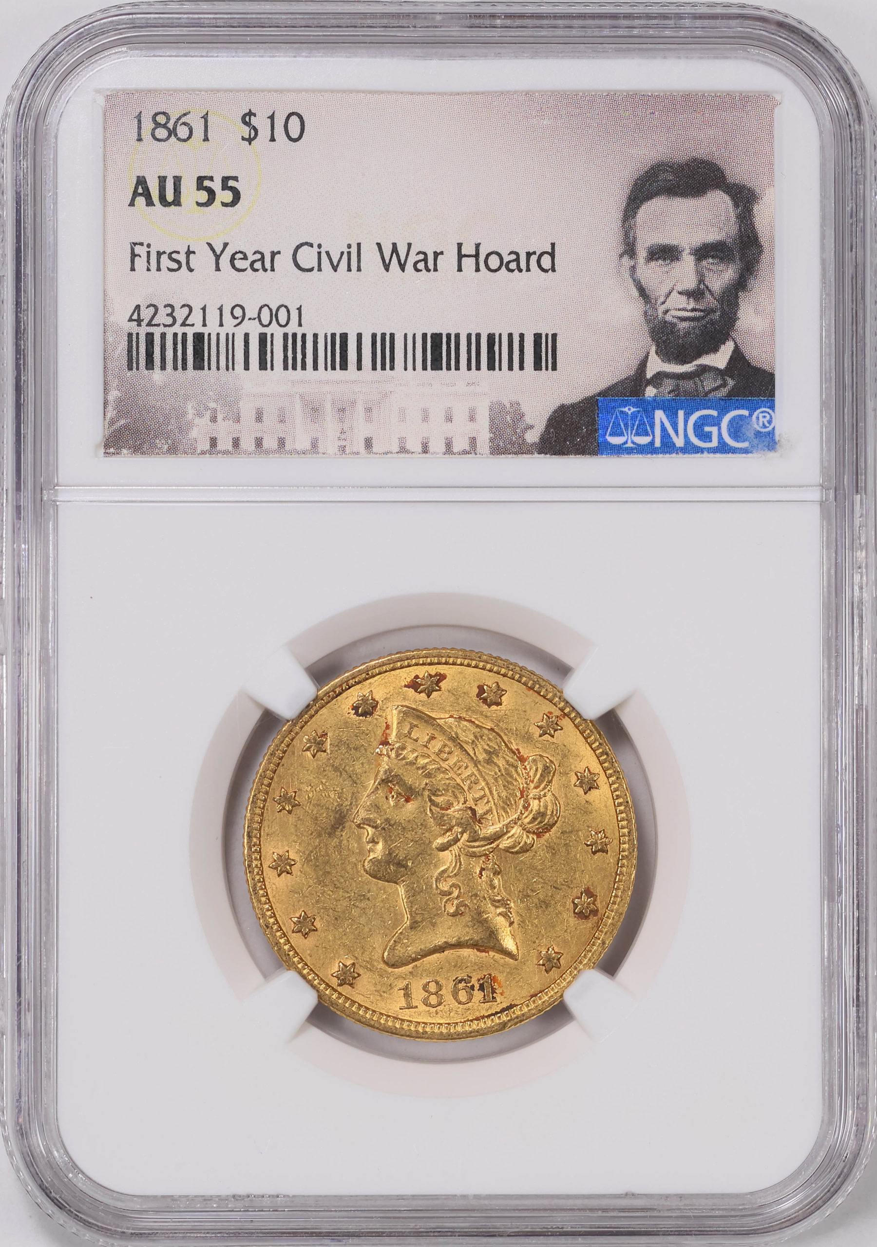 1861 Liberty Gold Eagle NGC AU-55 (Item 1638789) | GreatCollections Coin Auctions