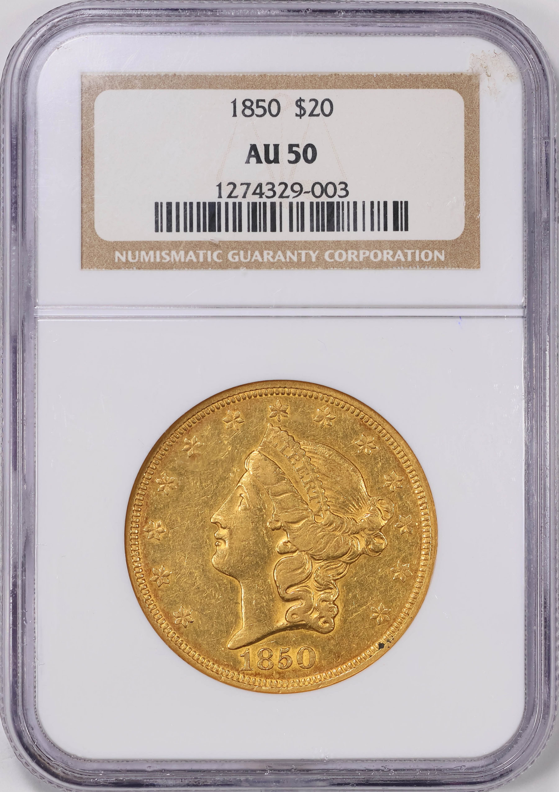 1850 Liberty Gold Double Eagle NGC AU-50 (Item 1638822) | GreatCollections Coin Auctions