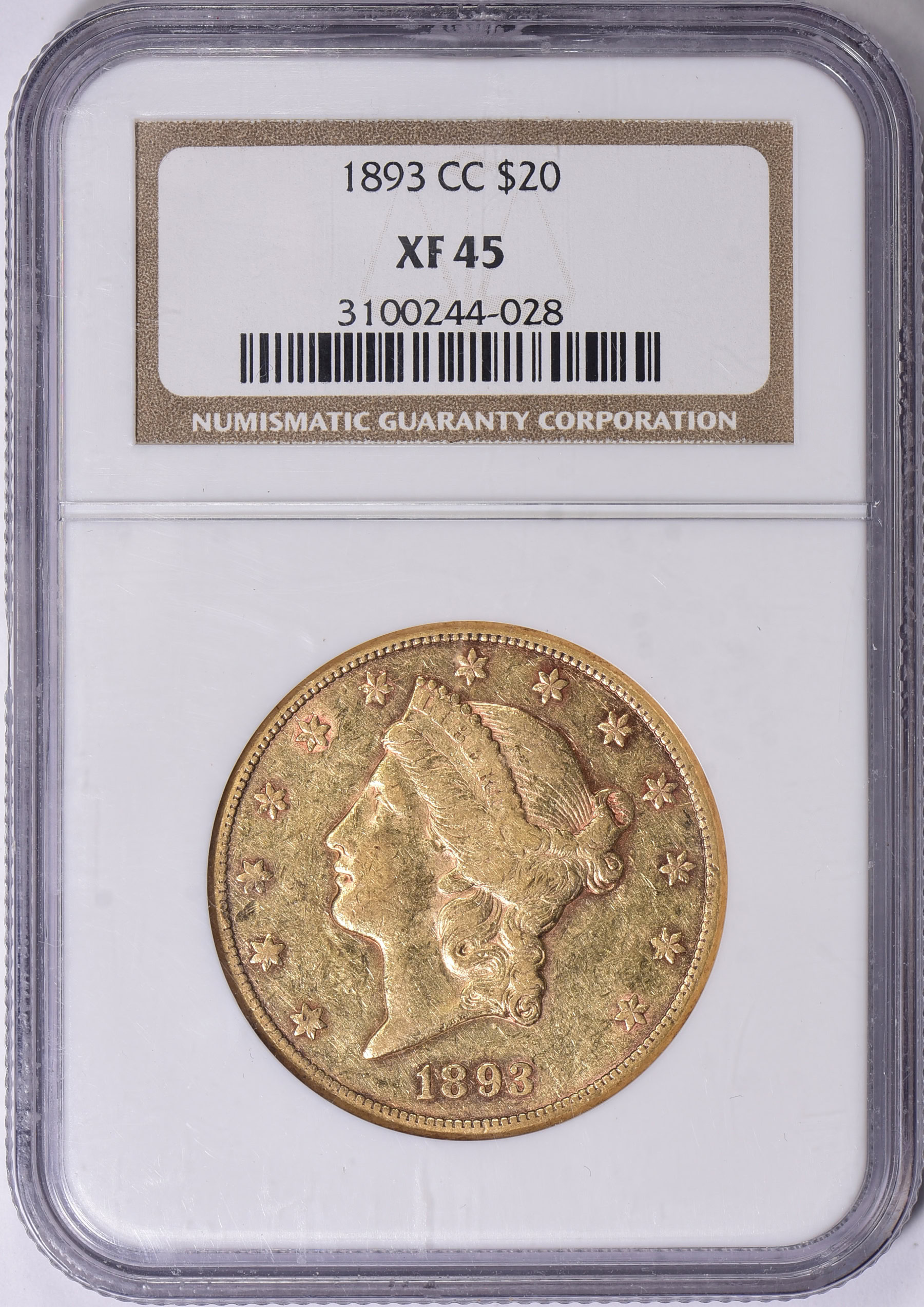 1893-CC Liberty Gold Double Eagle NGC XF-45 (Item 1638838) | GreatCollections Coin Auctions