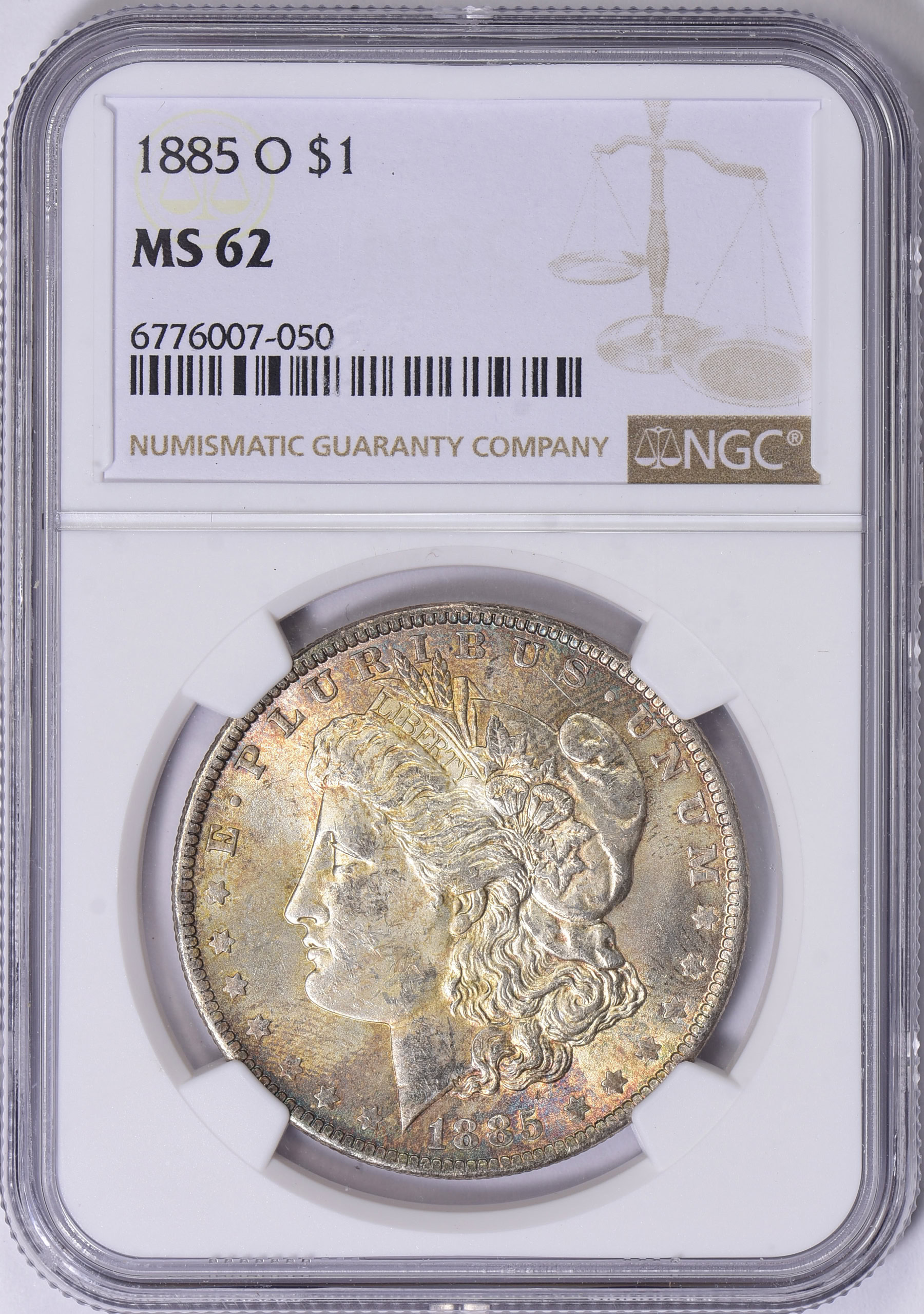 1885-O Morgan Silver Dollar NGC MS-62 (Toned) (Item 1639062) | GreatCollections Coin Auctions
