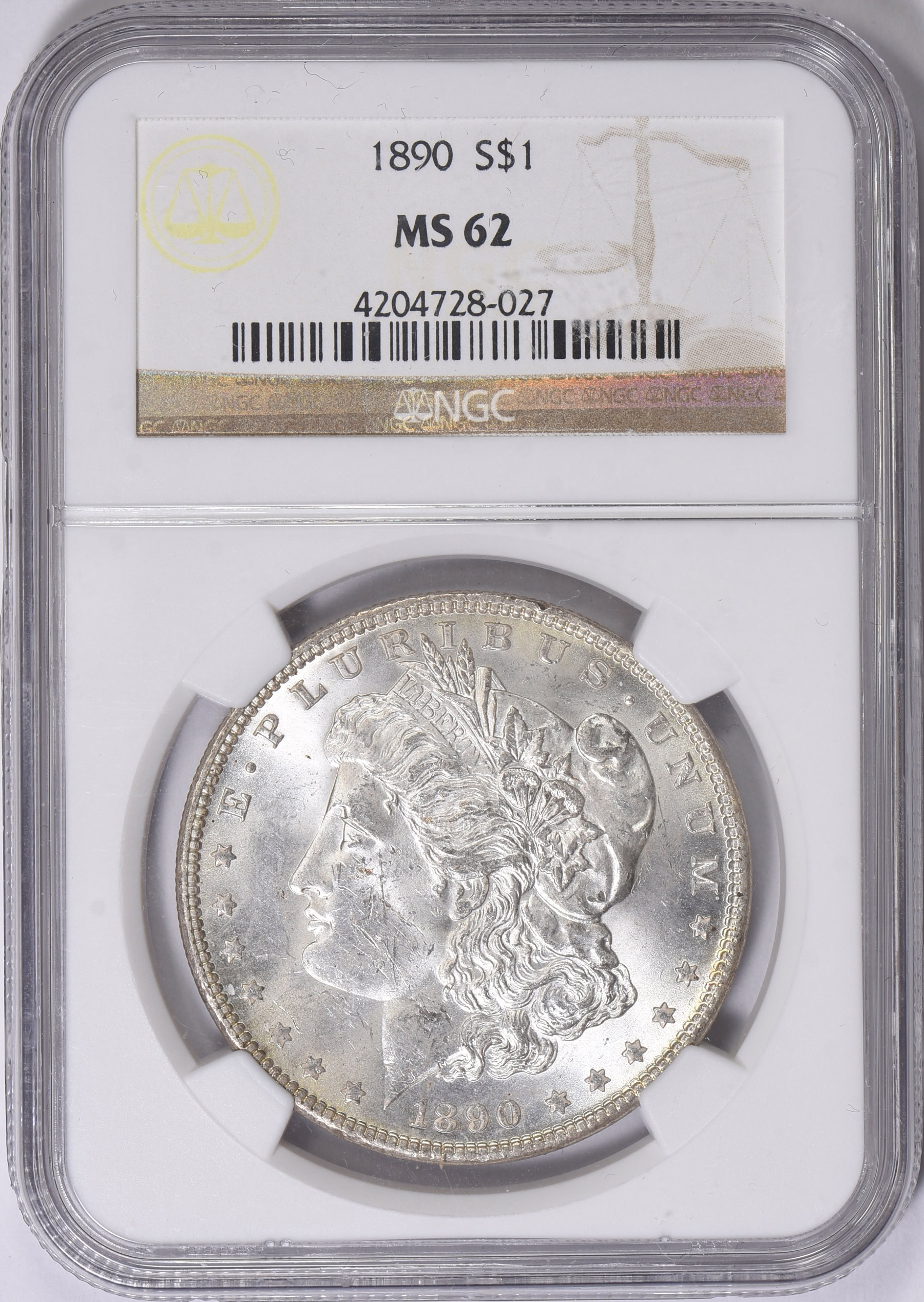 1890 Morgan Silver Dollar NGC MS-62 (Item 1639067) | GreatCollections Coin Auctions