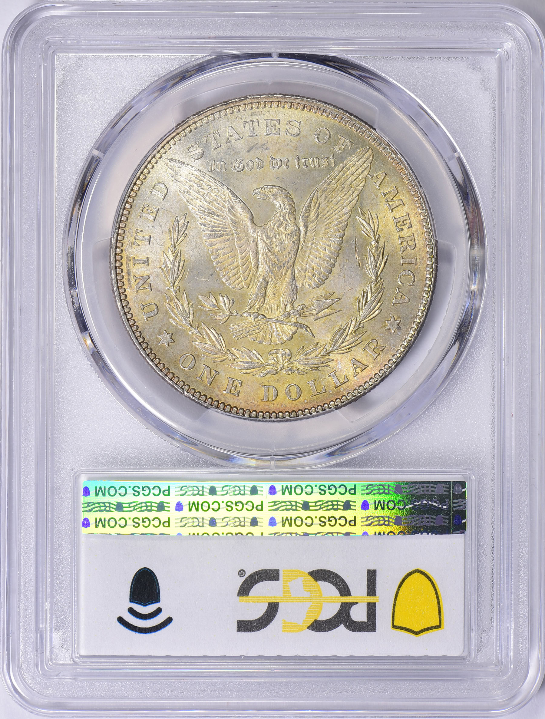 1878 Morgan Silver Dollar 7 Tailfeathers, Reverse of 1878 PCGS MS-62 (Toned) (Item 1639141 ...