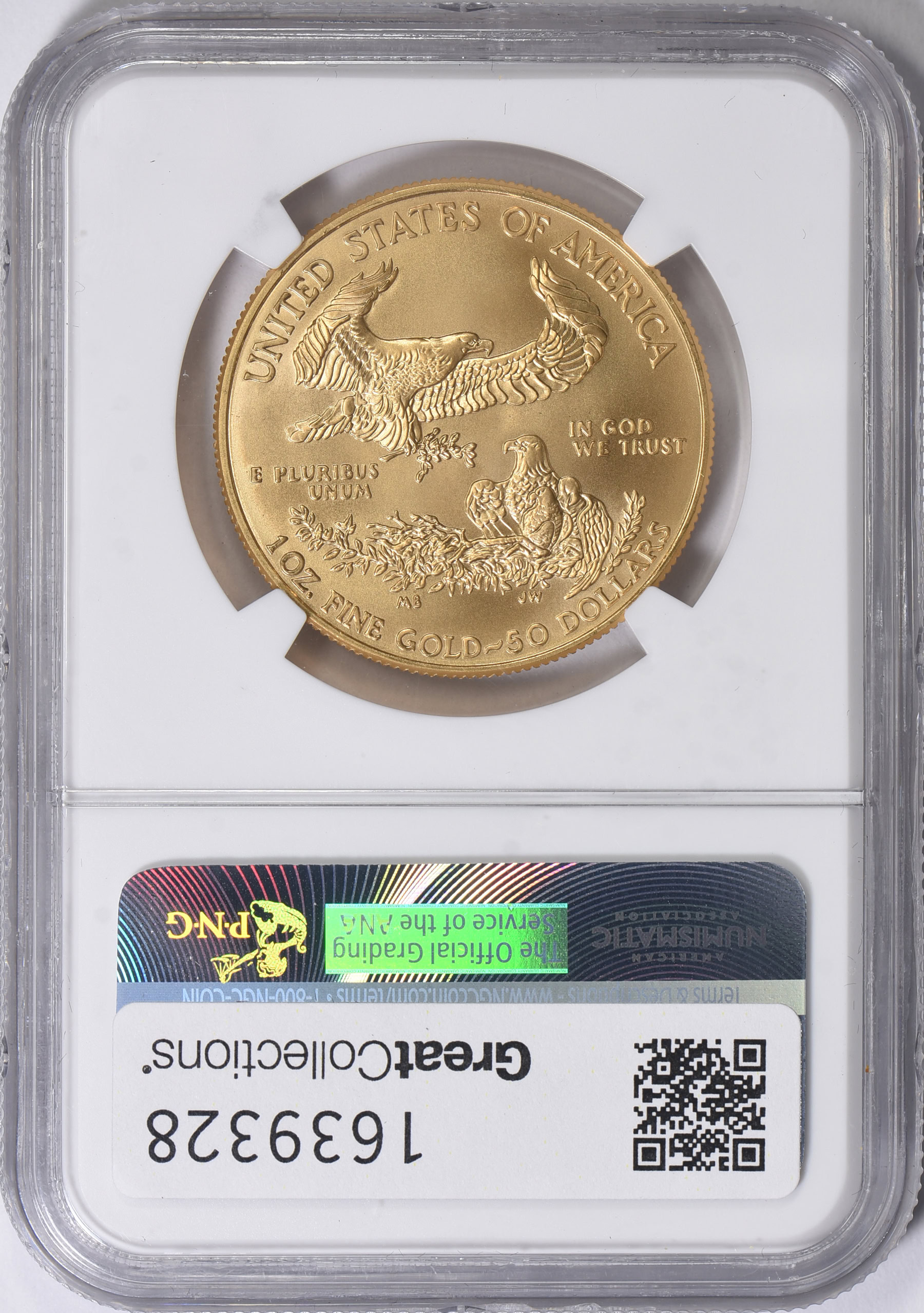 2016 $50 One-Ounce Gold American Eagle 30th Anniversary NGC MS-69 (Item 1639328 ...