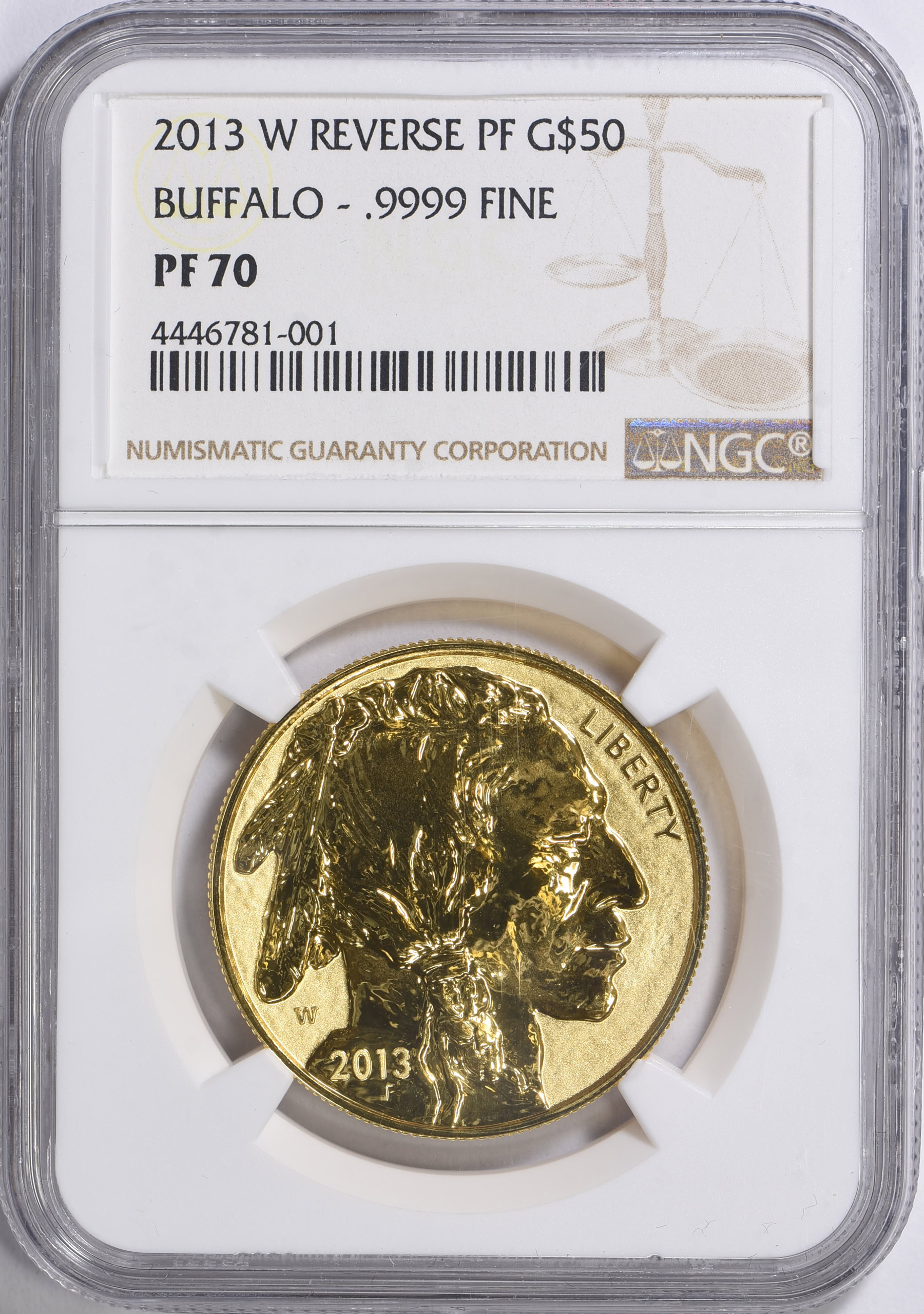 2013-W $50 One-Ounce Gold American Buffalo Reverse Proof NGC Proof-70 (Item 1639330 ...